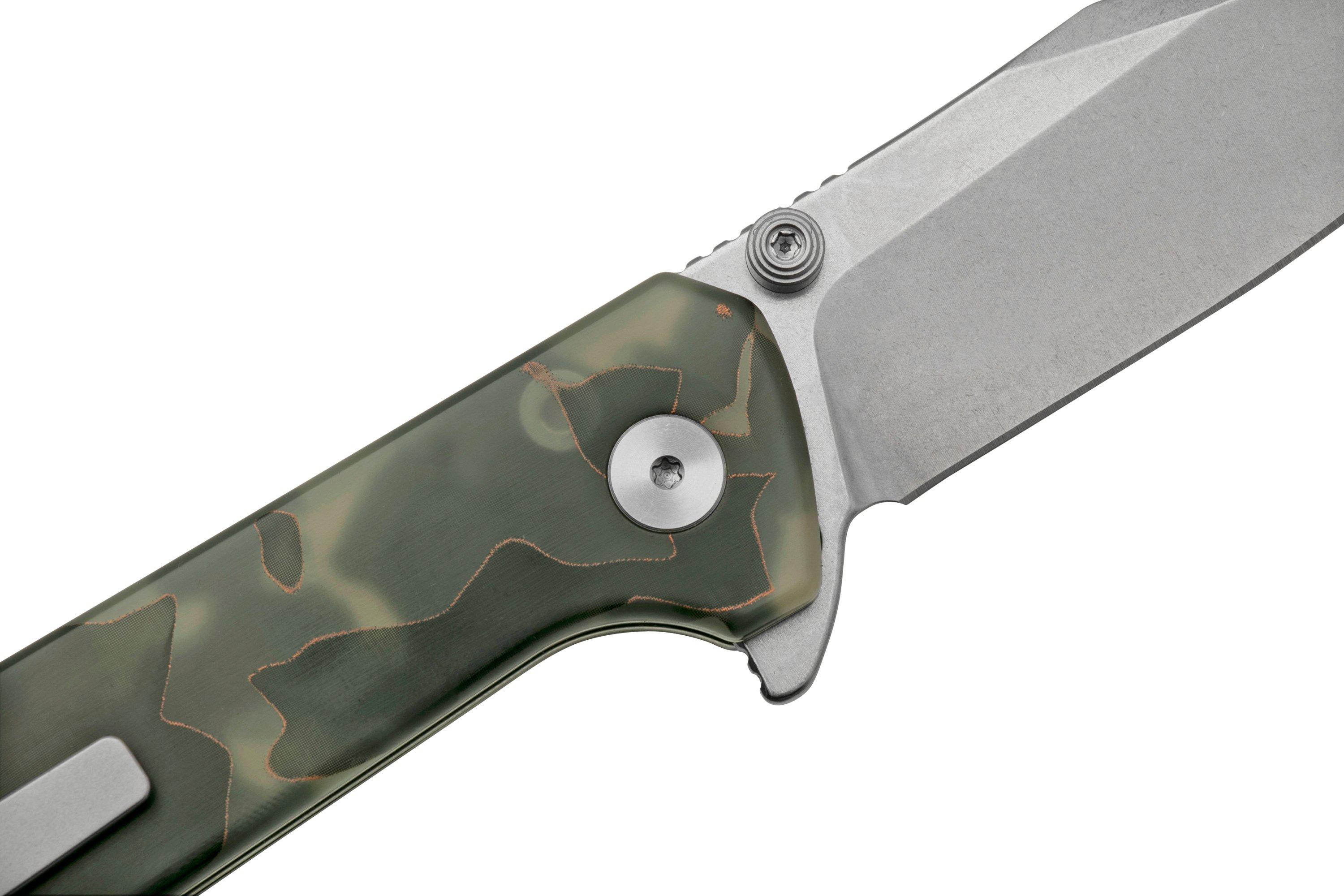 QSP Grebe QS147-E1, S35VN Clippoint Glow In The Dark Raffir, pocket ...