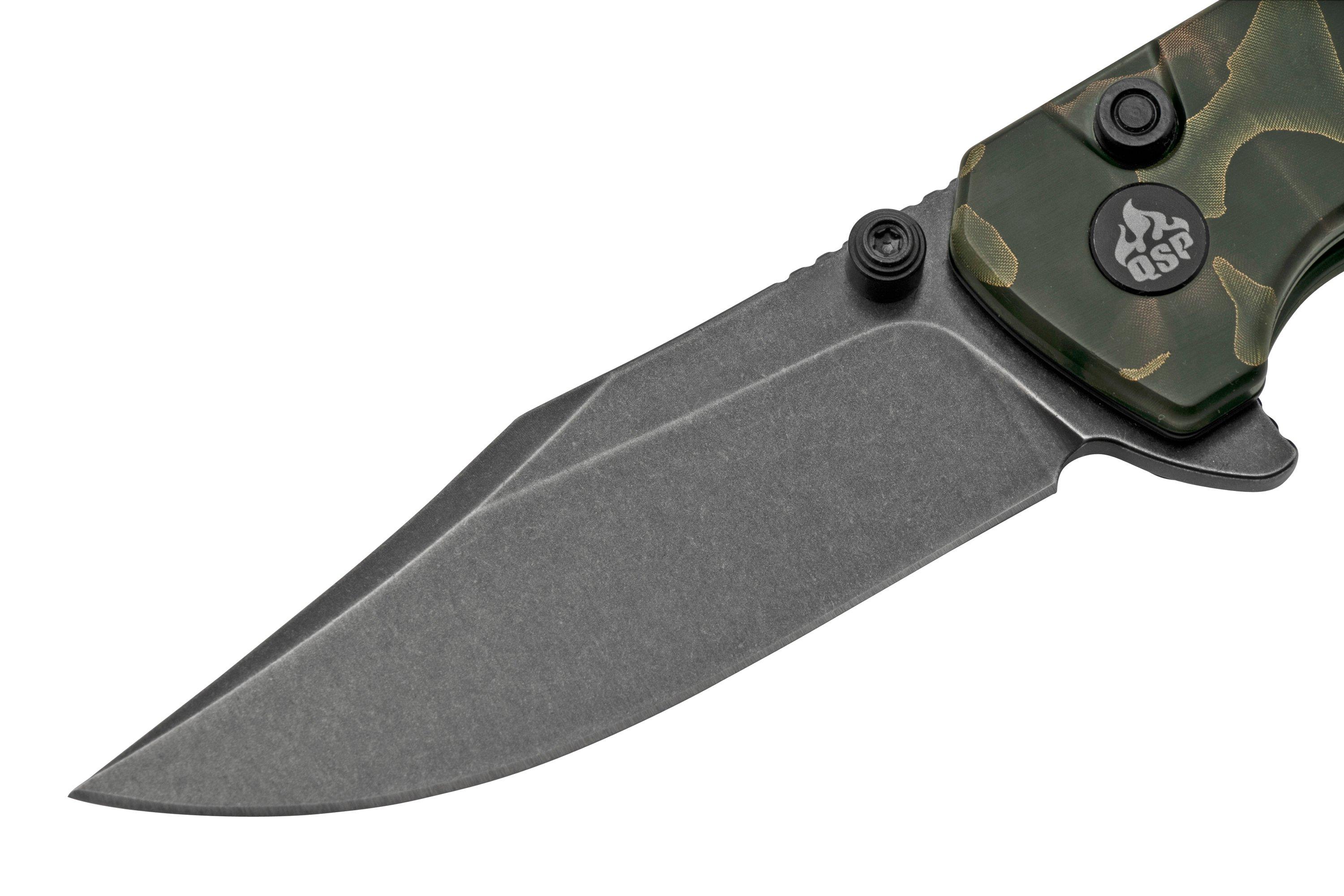 QSP Grebe QS147-F2, S35VN black Clippoint Noble Raffir, pocket knife ...