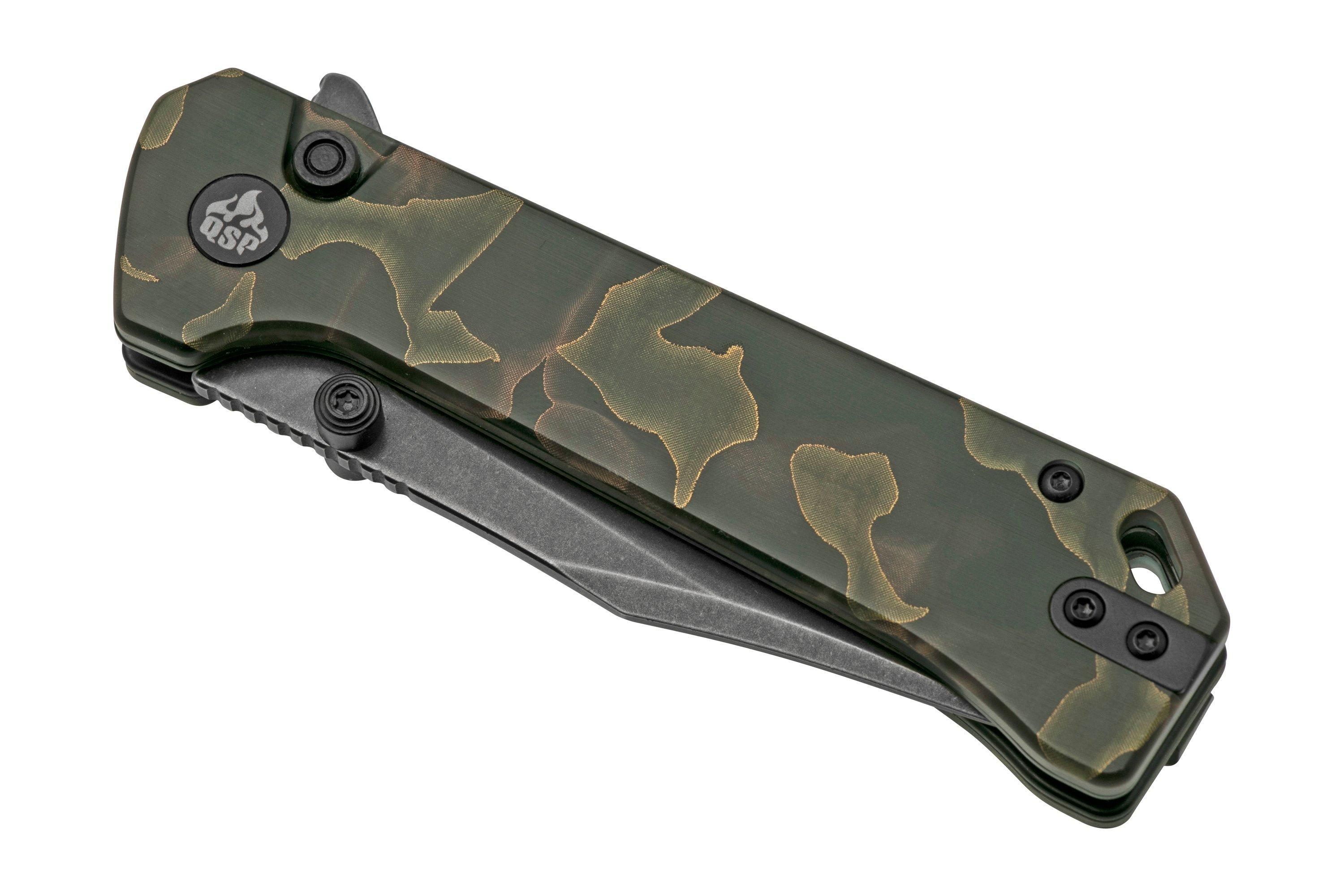 QSP Grebe QS147-F2, S35VN black Clippoint Noble Raffir, pocket knife ...