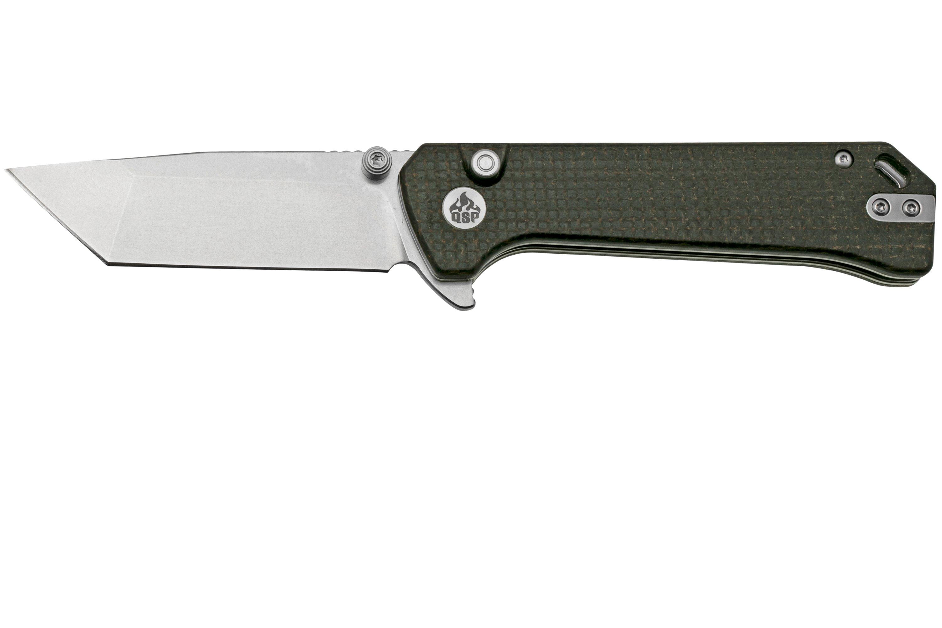 QSP Grebe QS148-A1, 14C28N Tanto dunkelbraunes Micarta, Taschenmesser | Günstiger shoppen bei ...