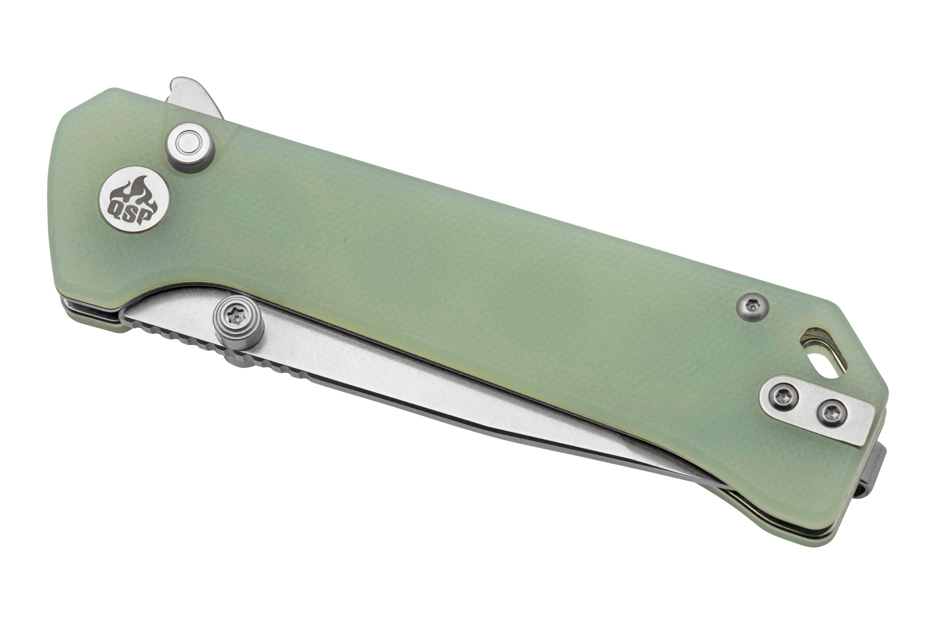 QSP Grebe QS148-D1, 14C28N Tanto Jade G10, pocket knife ...