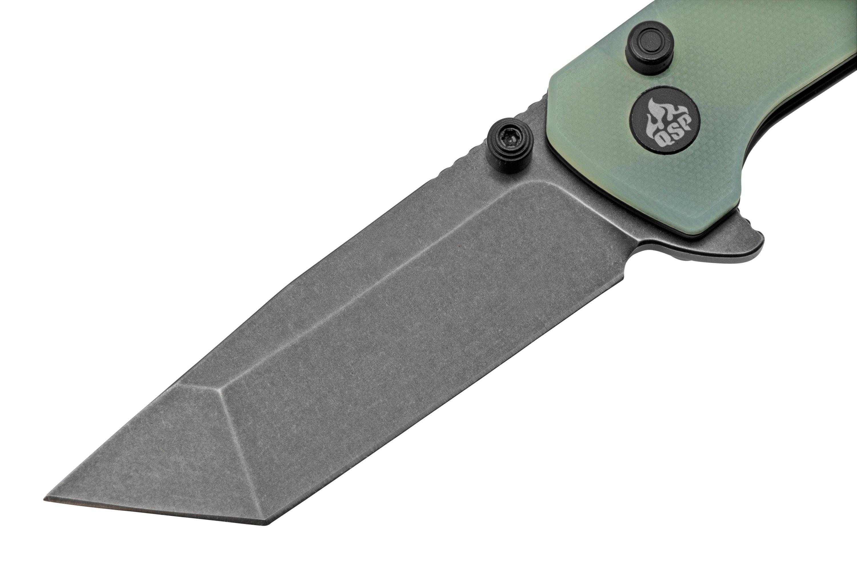 QSP Grebe QS148-D2, 14C28N black Tanto Jade G10, pocket knife ...