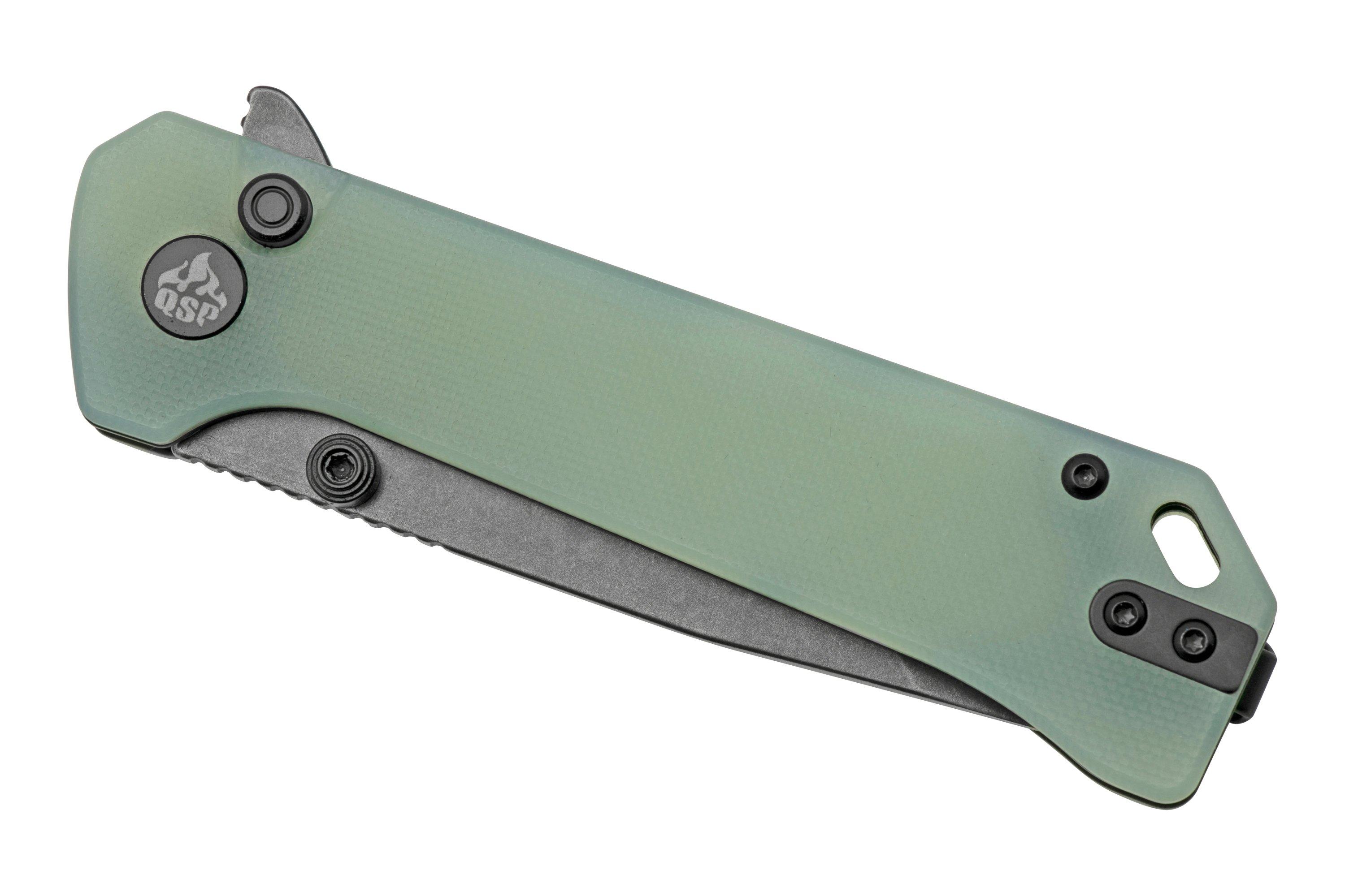 QSP Grebe QS148-D2, 14C28N black Tanto Jade G10, coltello da tasca ...