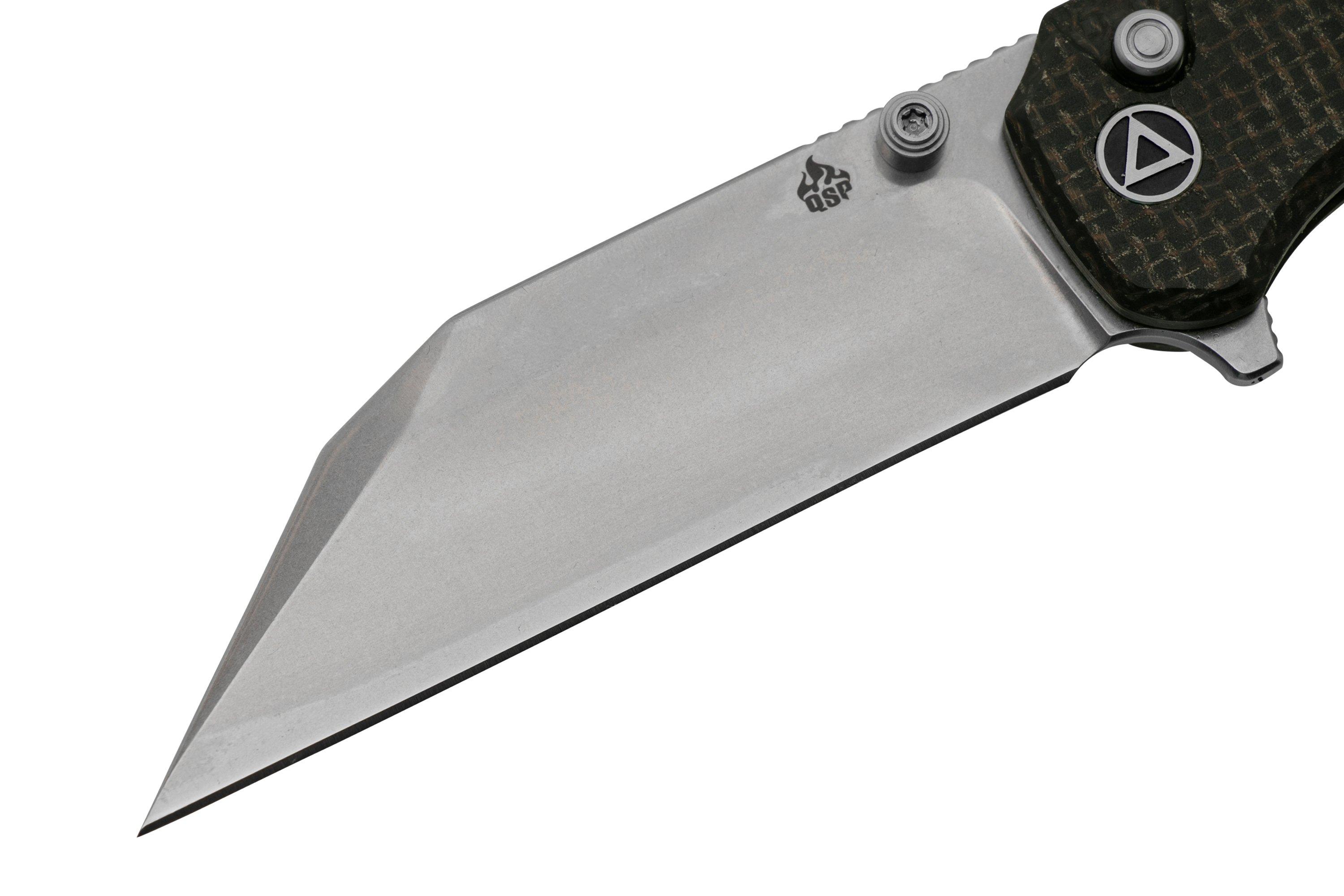 QSP Knife Swordfish QS149-C1 Brown Rough Micarta, Stonewashed, pocket ...
