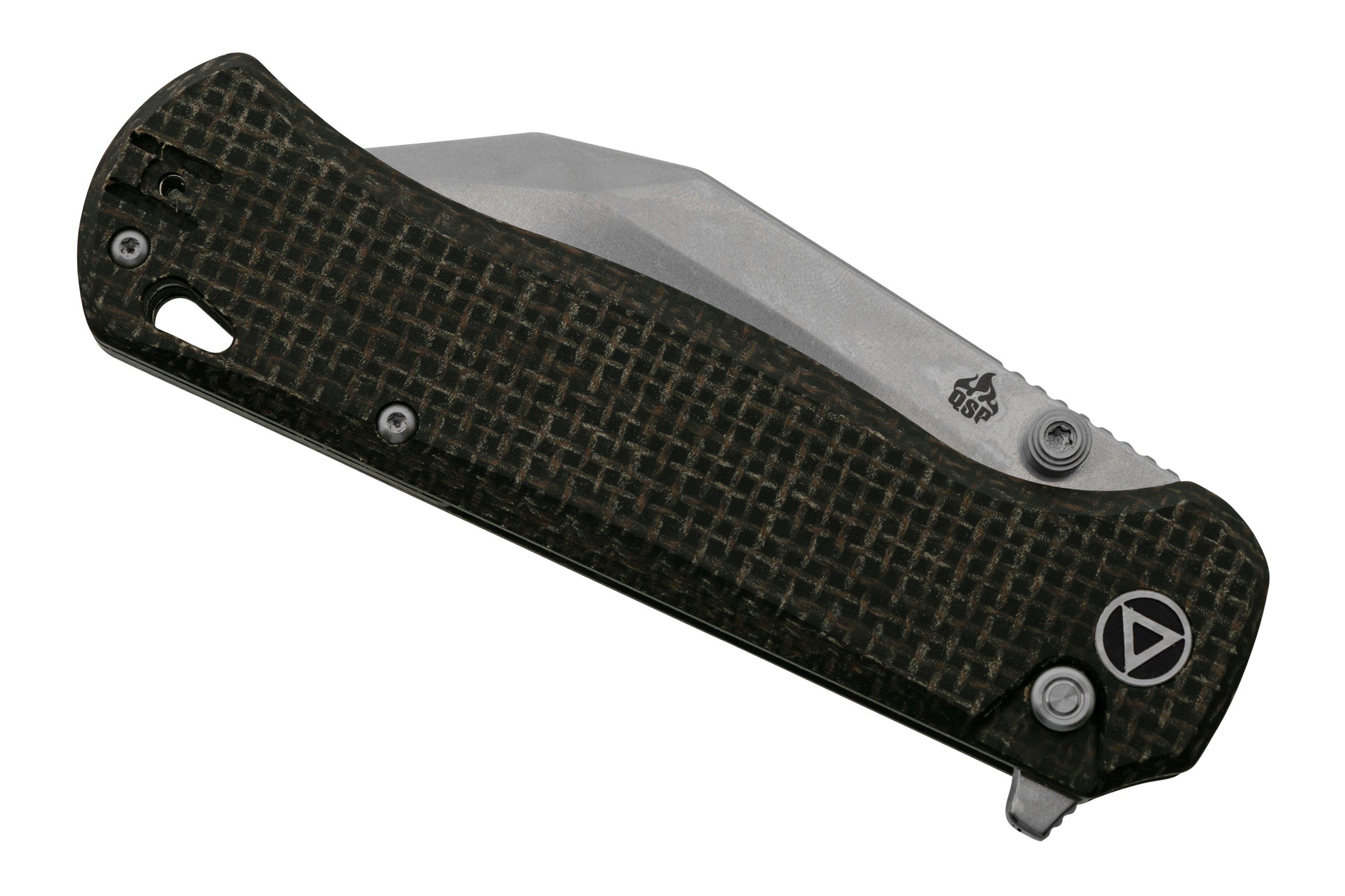 QSP Knife Swordfish QS149-C1 Brown Rough Micarta, Stonewashed, pocket ...