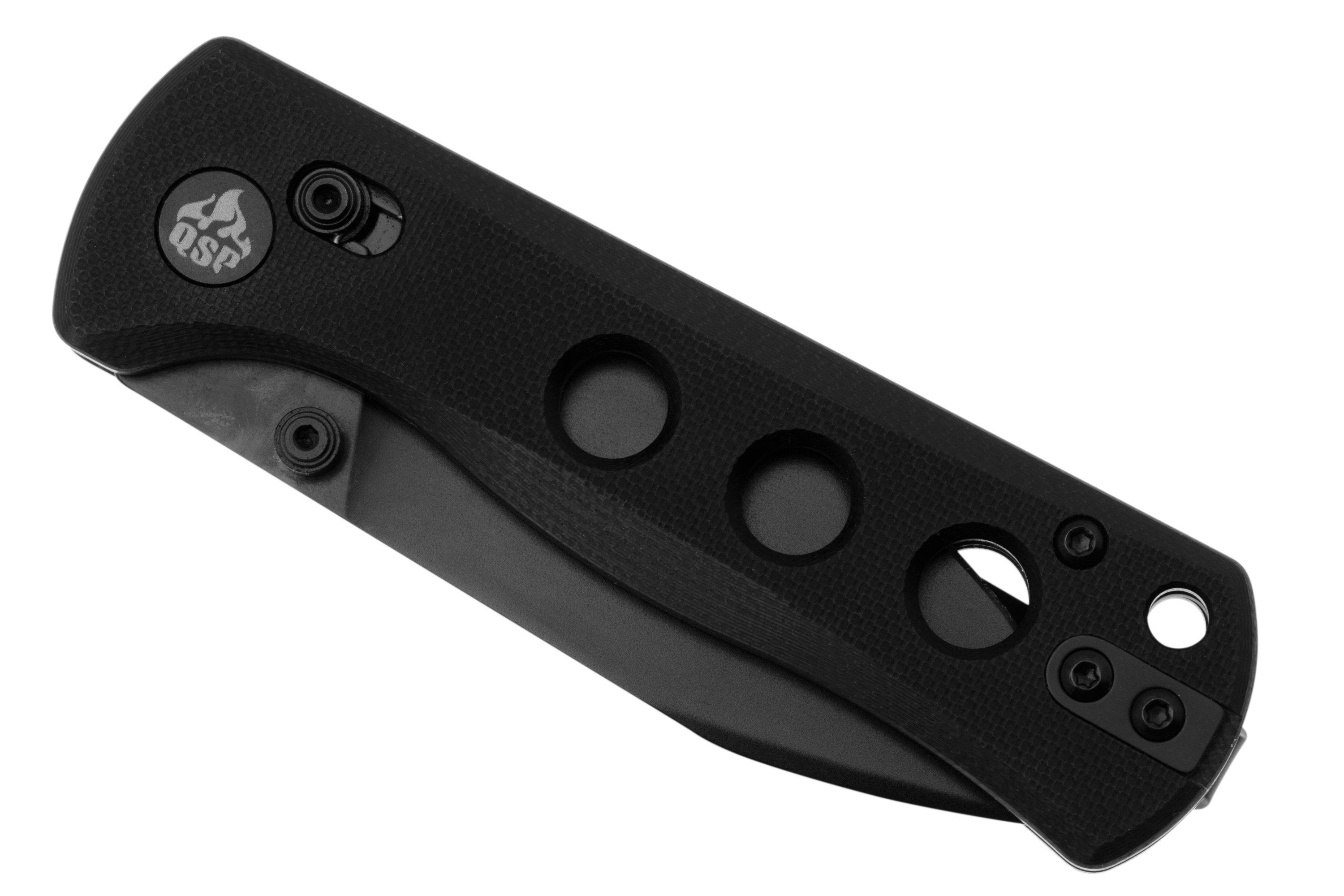 QSP Knife Canary Glyde 150GL-A2 Black 14C28N, Black G10, Taschenmesser ...