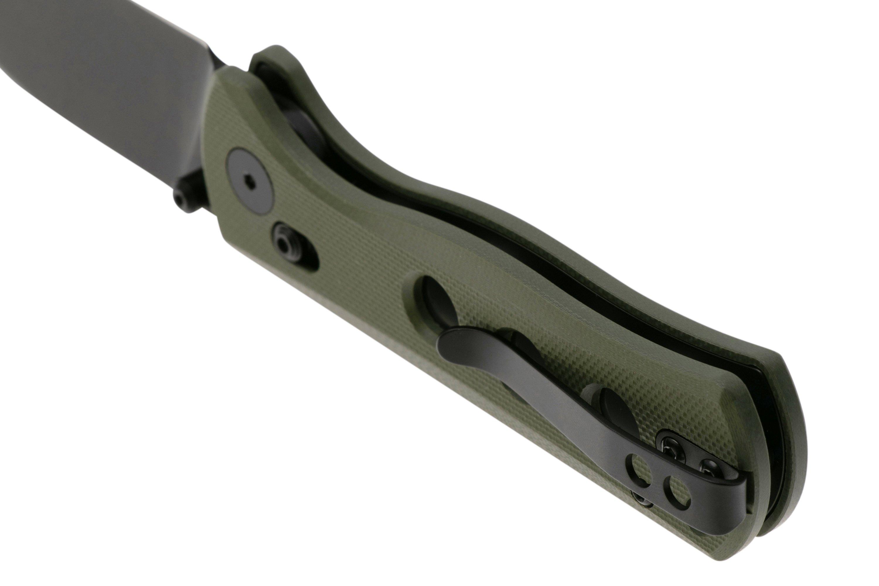 QSP Knife Canary Glyde 150GL-B2 Black 14C28N, Green G10, Taschenmesser ...