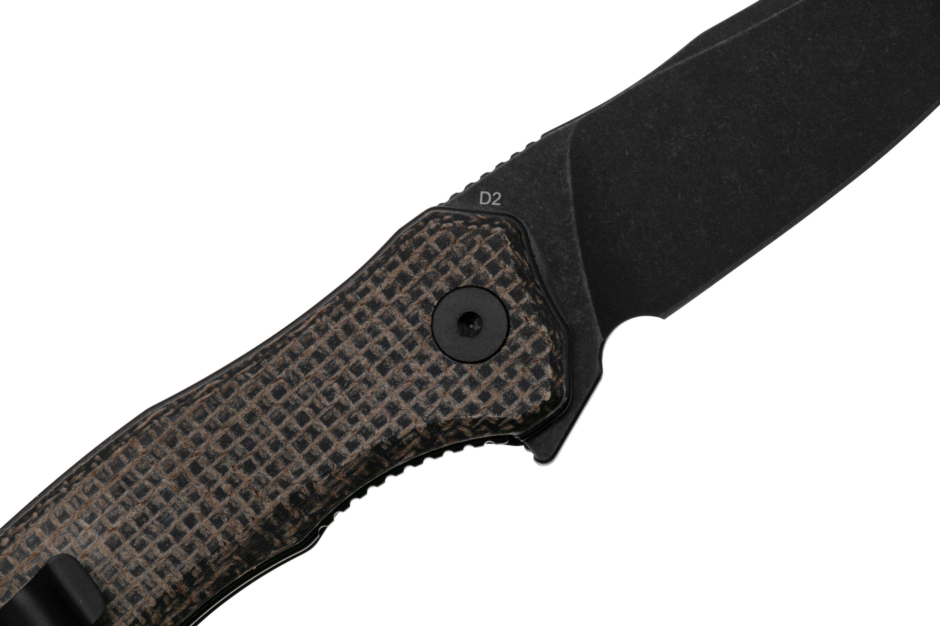 QSP Knife Walrus QS151-B2 Black, Dark Brown Rough Micarta, navalha ...