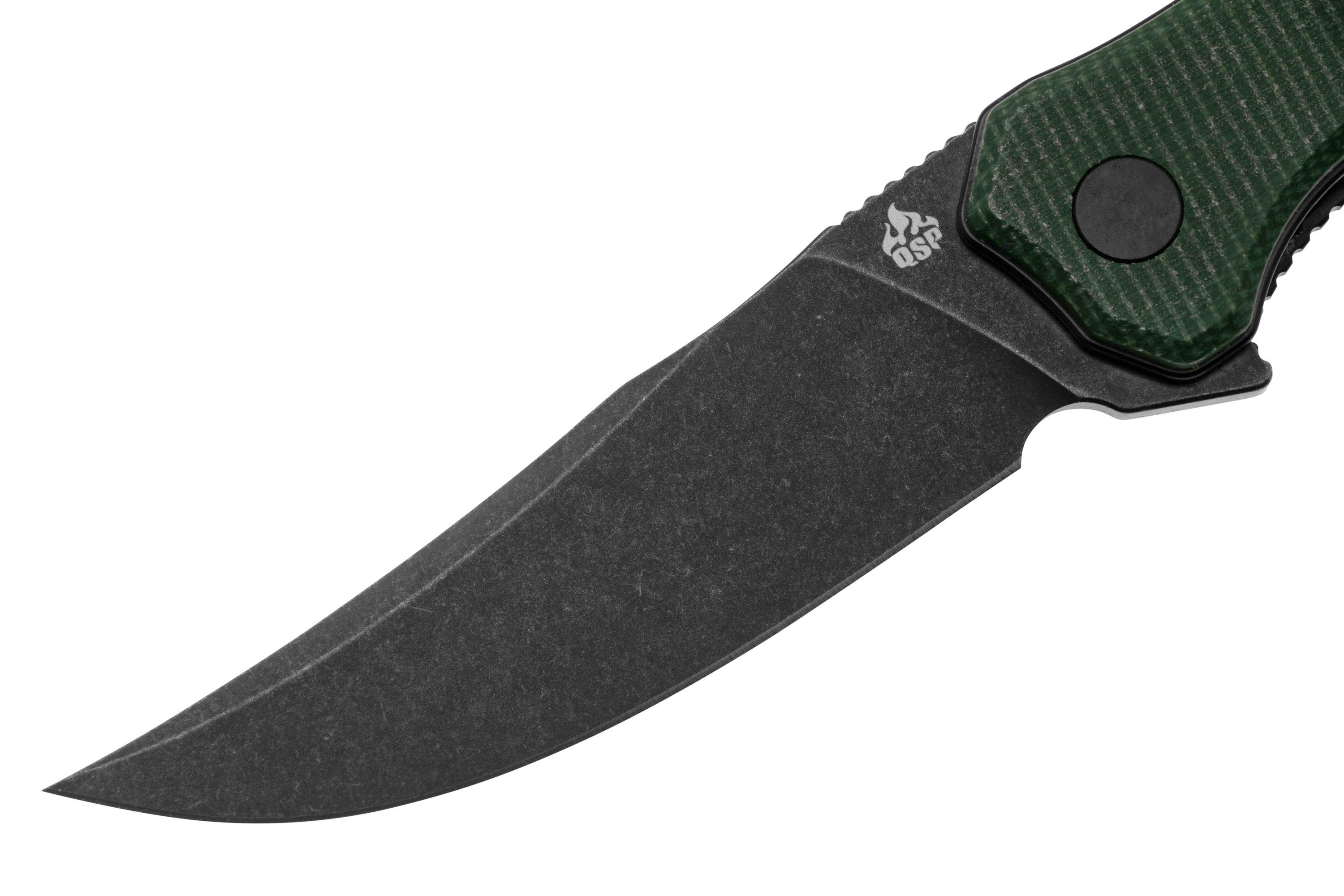 QSP Knife Walrus QS151-C2 Black, Green Micarta, pocket knife ...