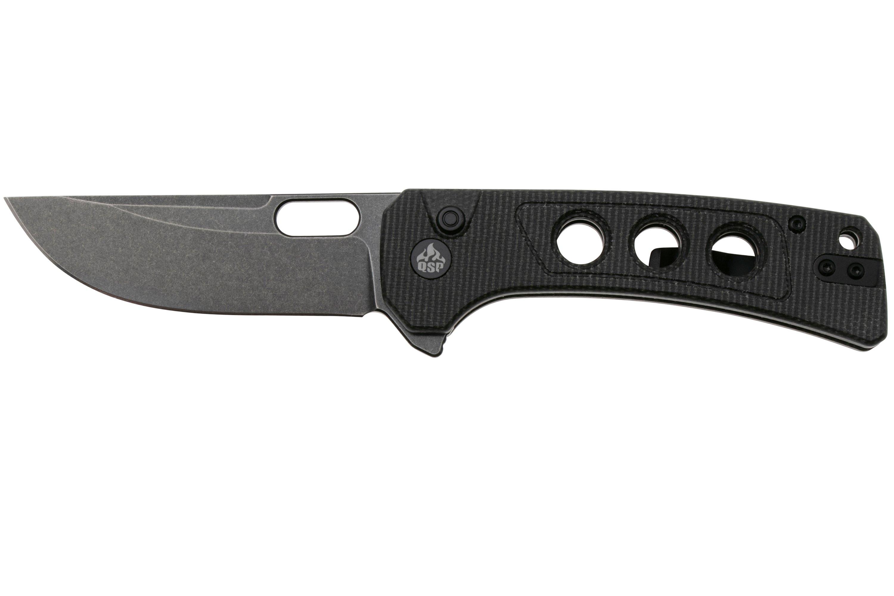 QSP Knife Unicorn QS156-A2 Dark Stonewashed Brown Micarta, pocket knife ...