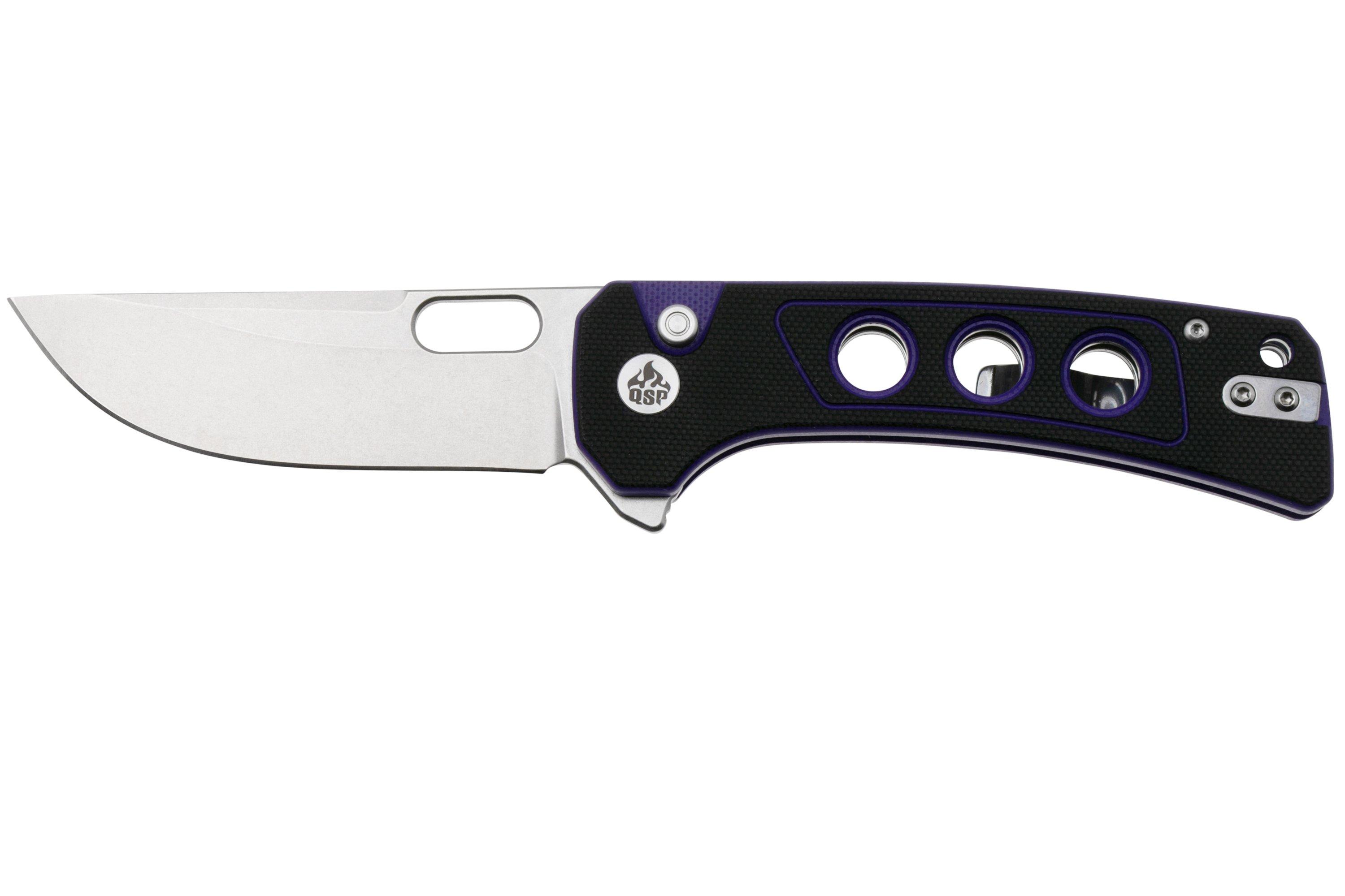 QSP Knife Unicorn QS156-B1 Stonewashed Black Purple G10, Taschenmesser ...