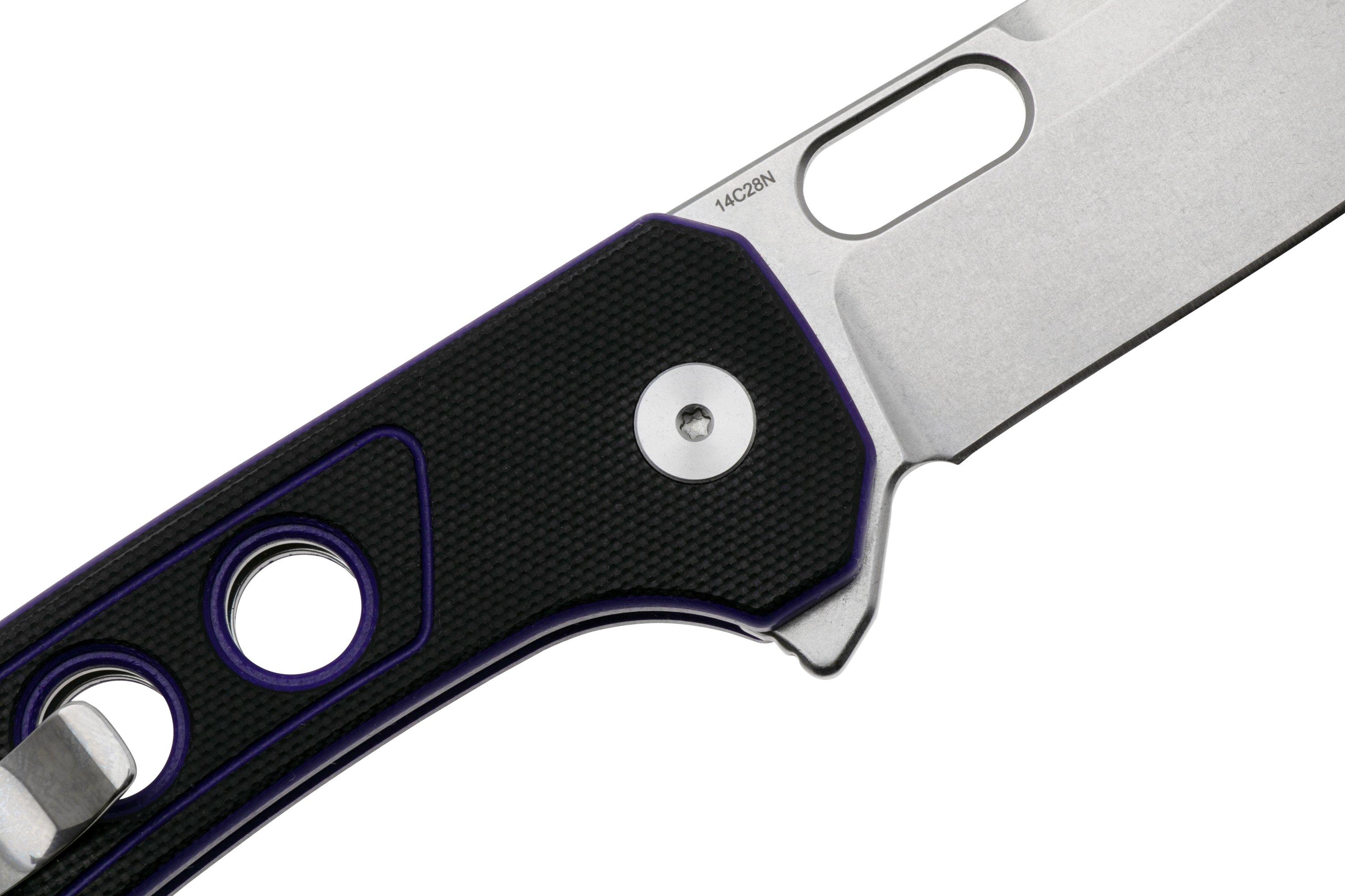 QSP Knife Unicorn QS156-B1 Stonewashed Black Purple G10, Taschenmesser ...