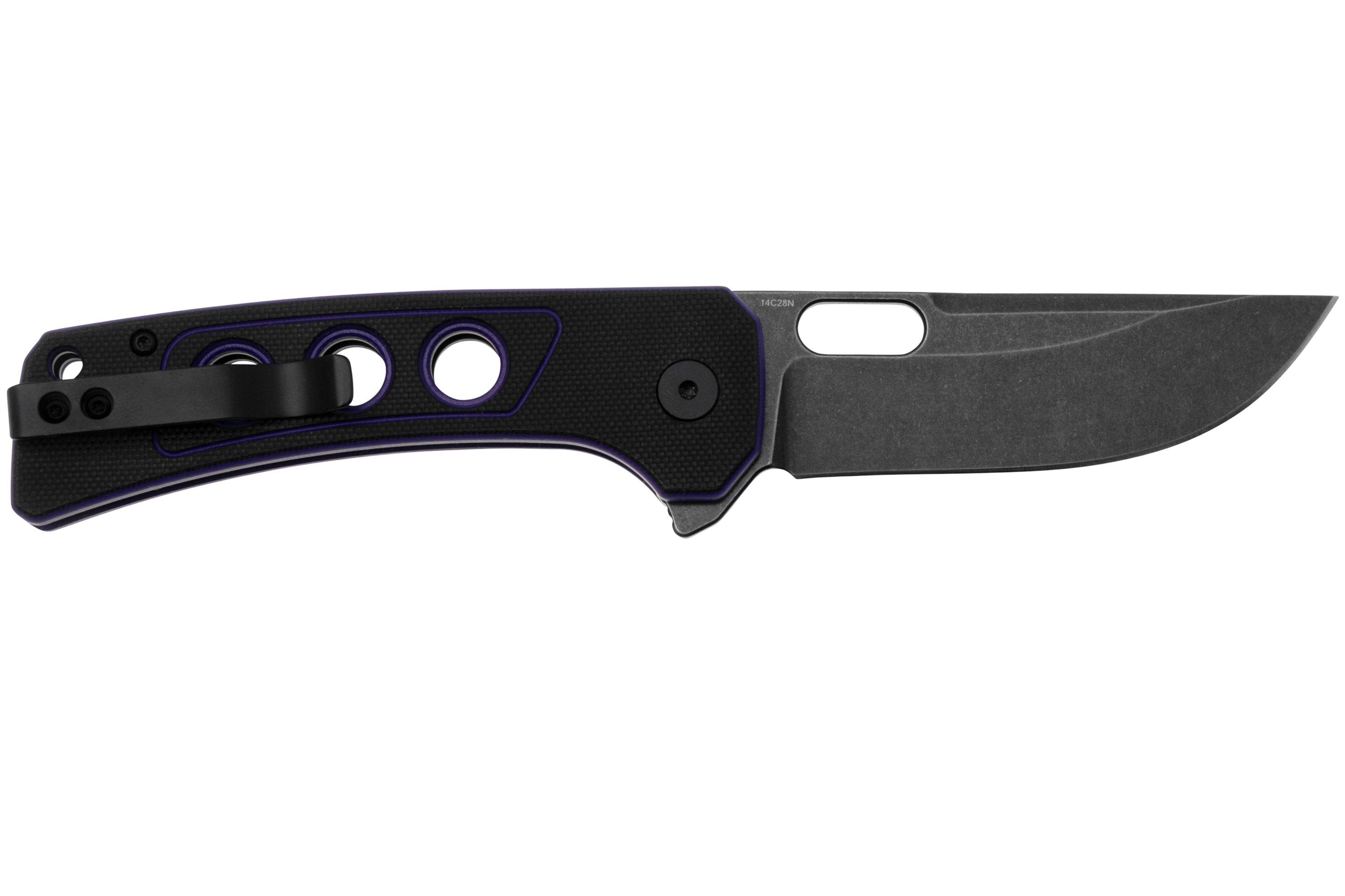 QSP Knife Unicorn QS156-B2 Dark Stonewashed Black Purple G10 ...