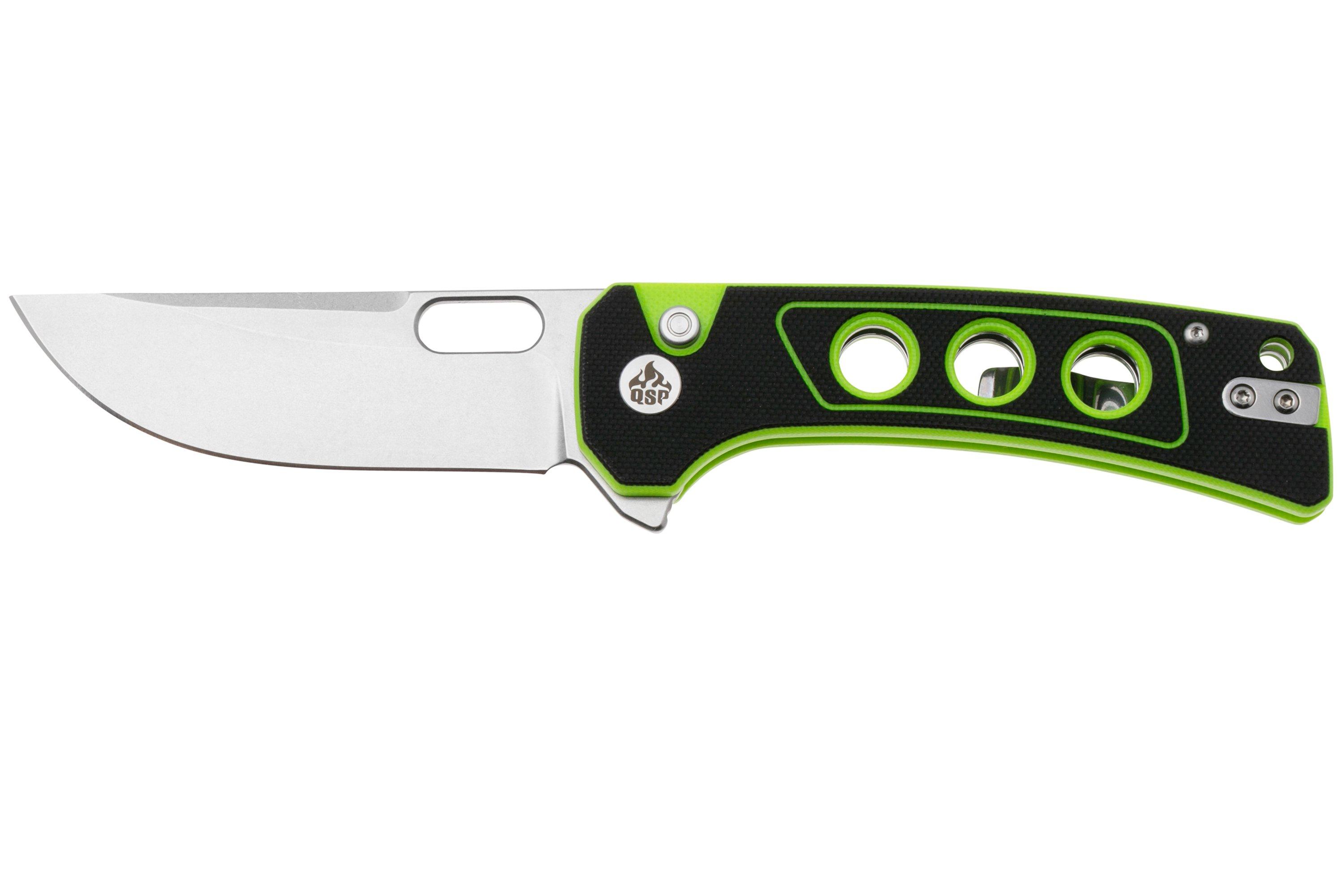 QSP Knife Unicorn QS156-C1 Stonewashed Black Green G10, Taschenmesser ...