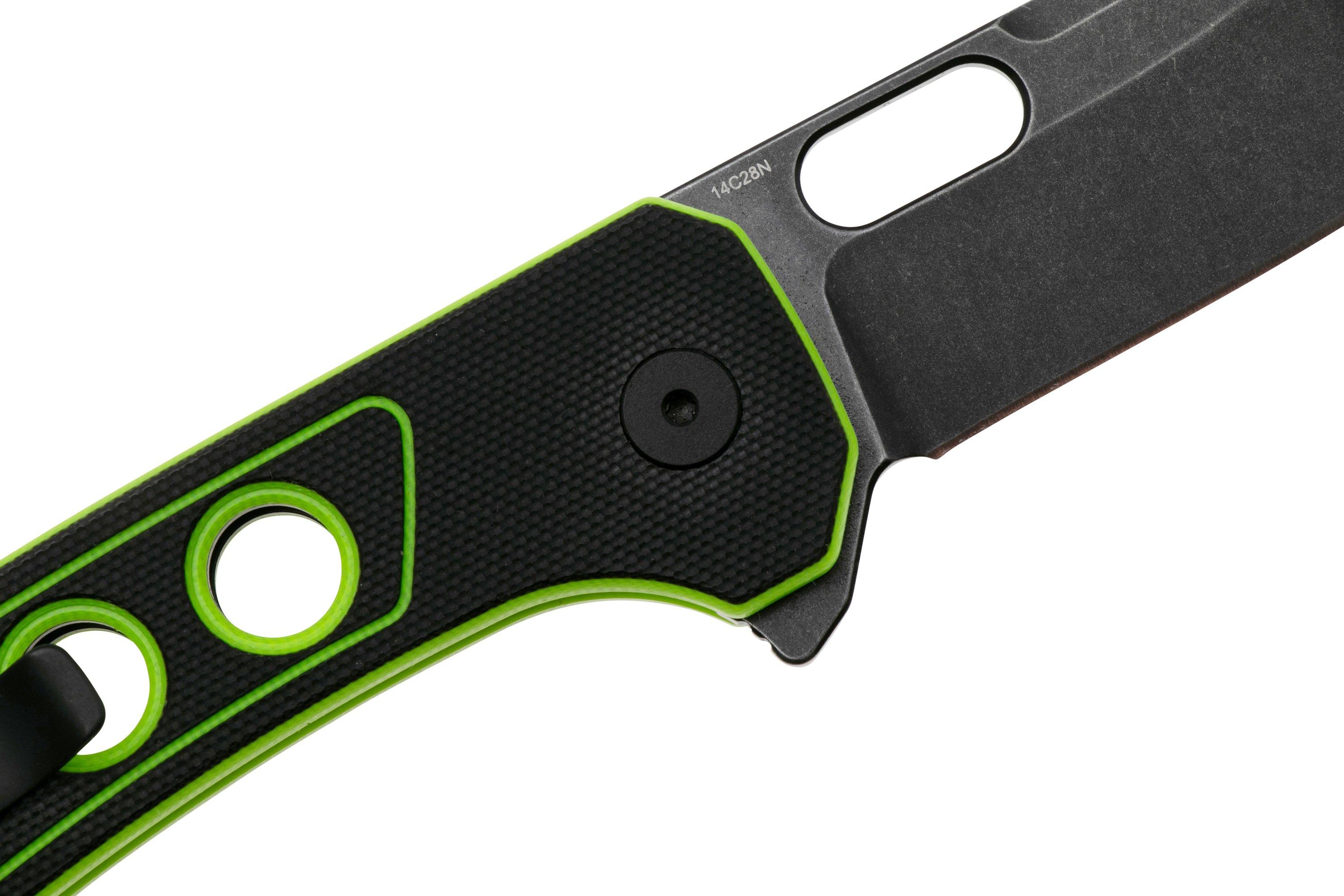 QSP Knife Unicorn QS156-C2 Dark Stonewashed, Black Green G10, pocket ...