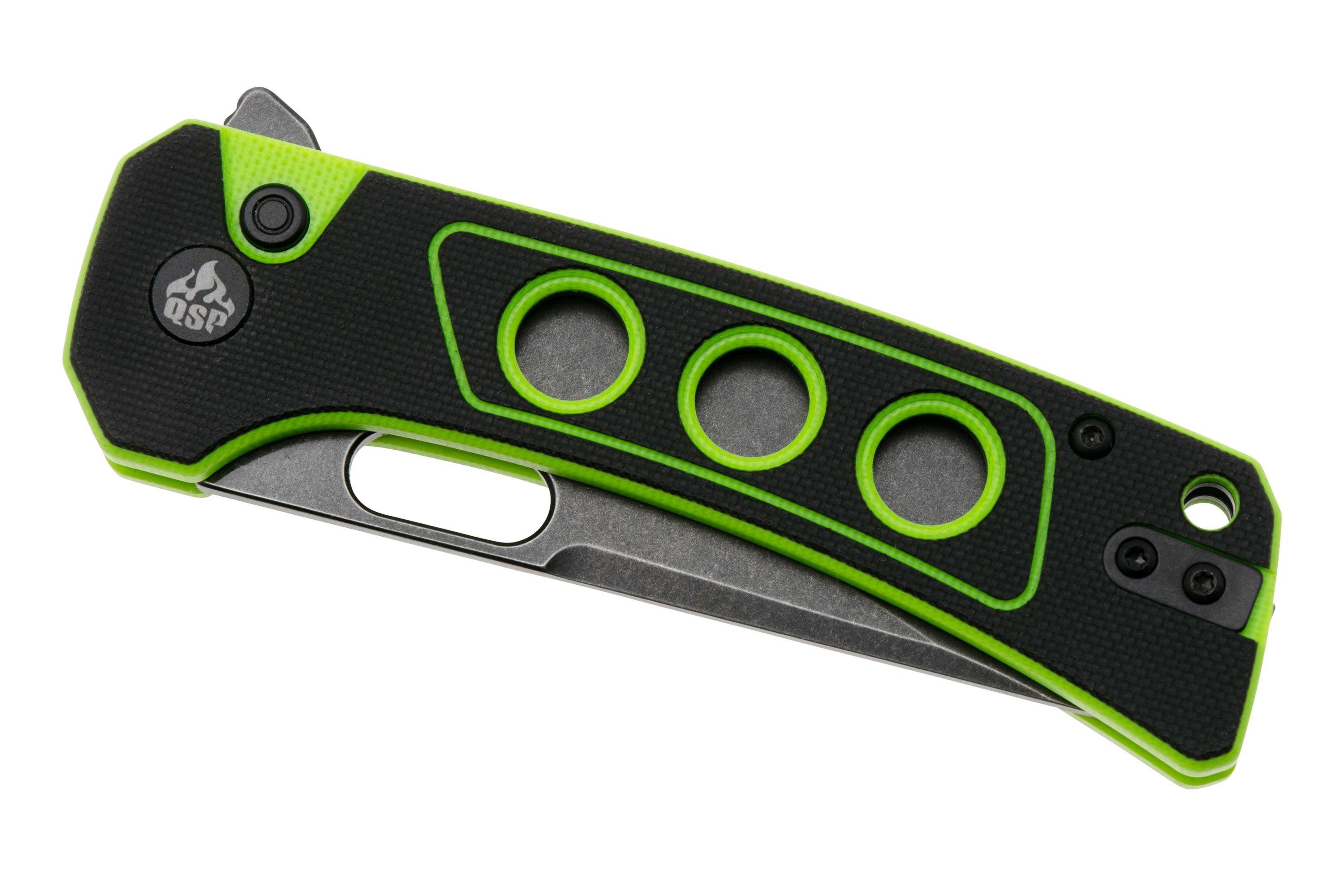 QSP Knife Unicorn QS156-C2 Dark Stonewashed, Black Green G10 ...