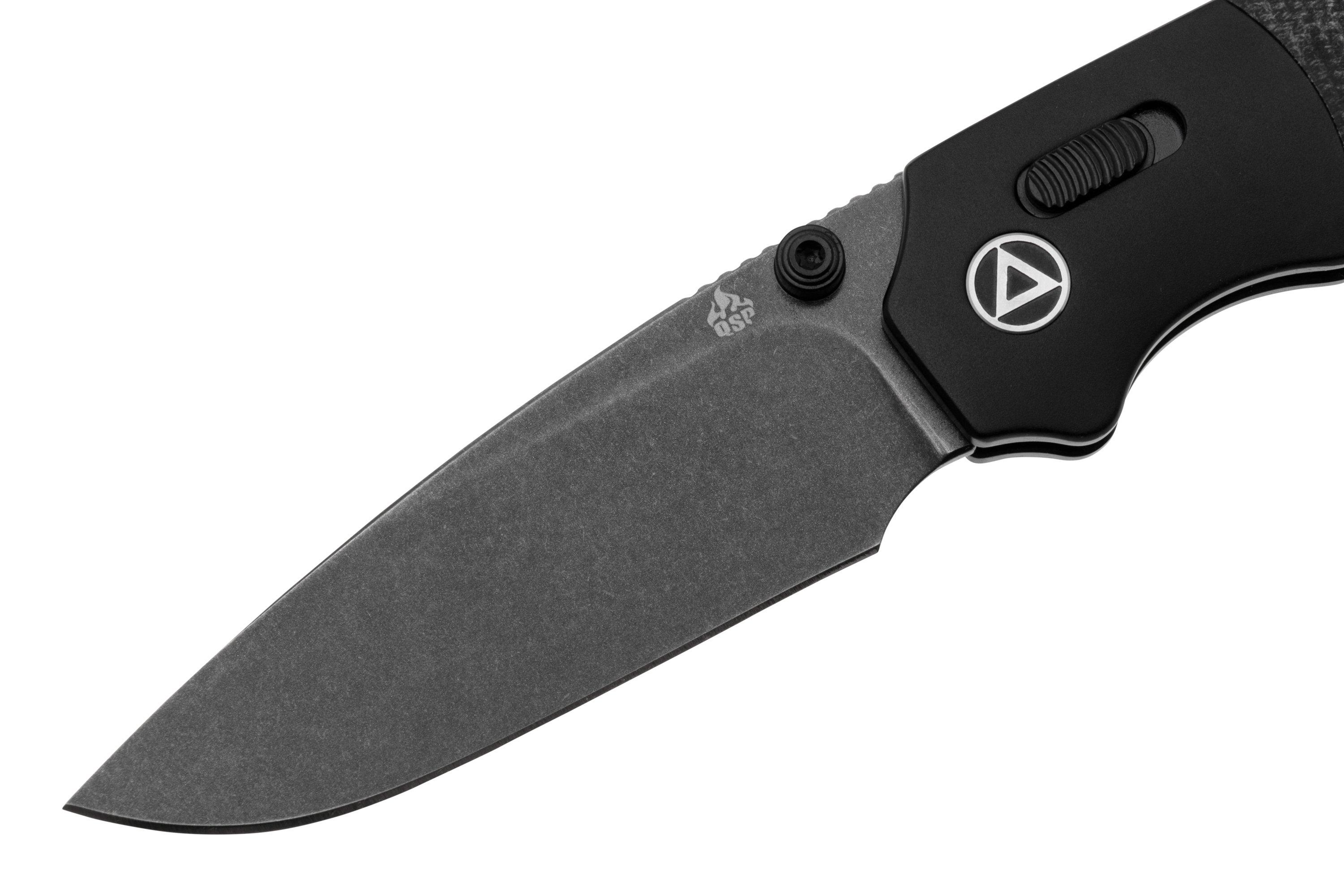 QSP Knife Vault QS157-A2 Dark Stonewashed Black Micarta, Taschenmesser ...