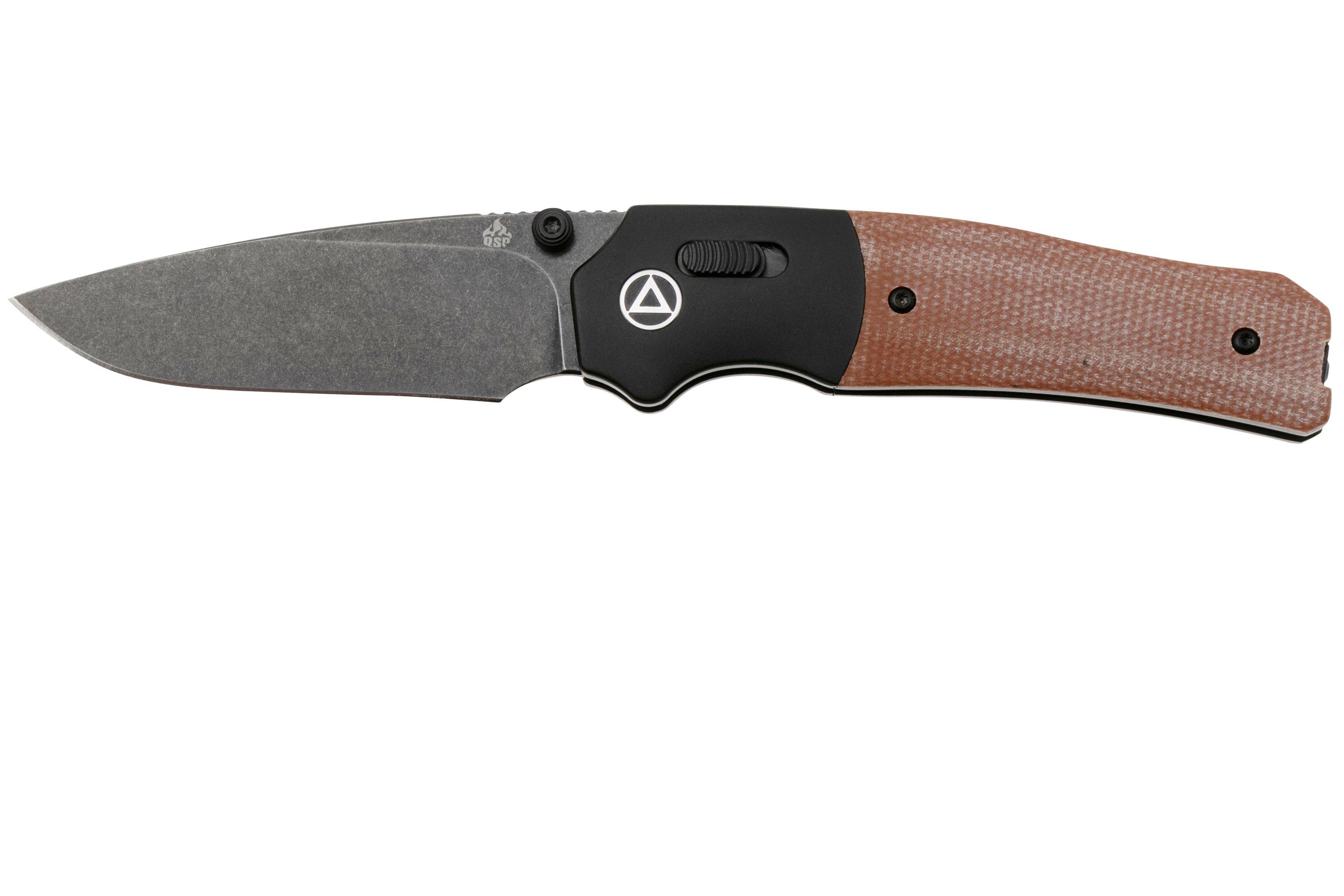 QSP Knife Vault QS157-C2 Dark Stonewashed Tan Micarta, zakmes, Jacob ...