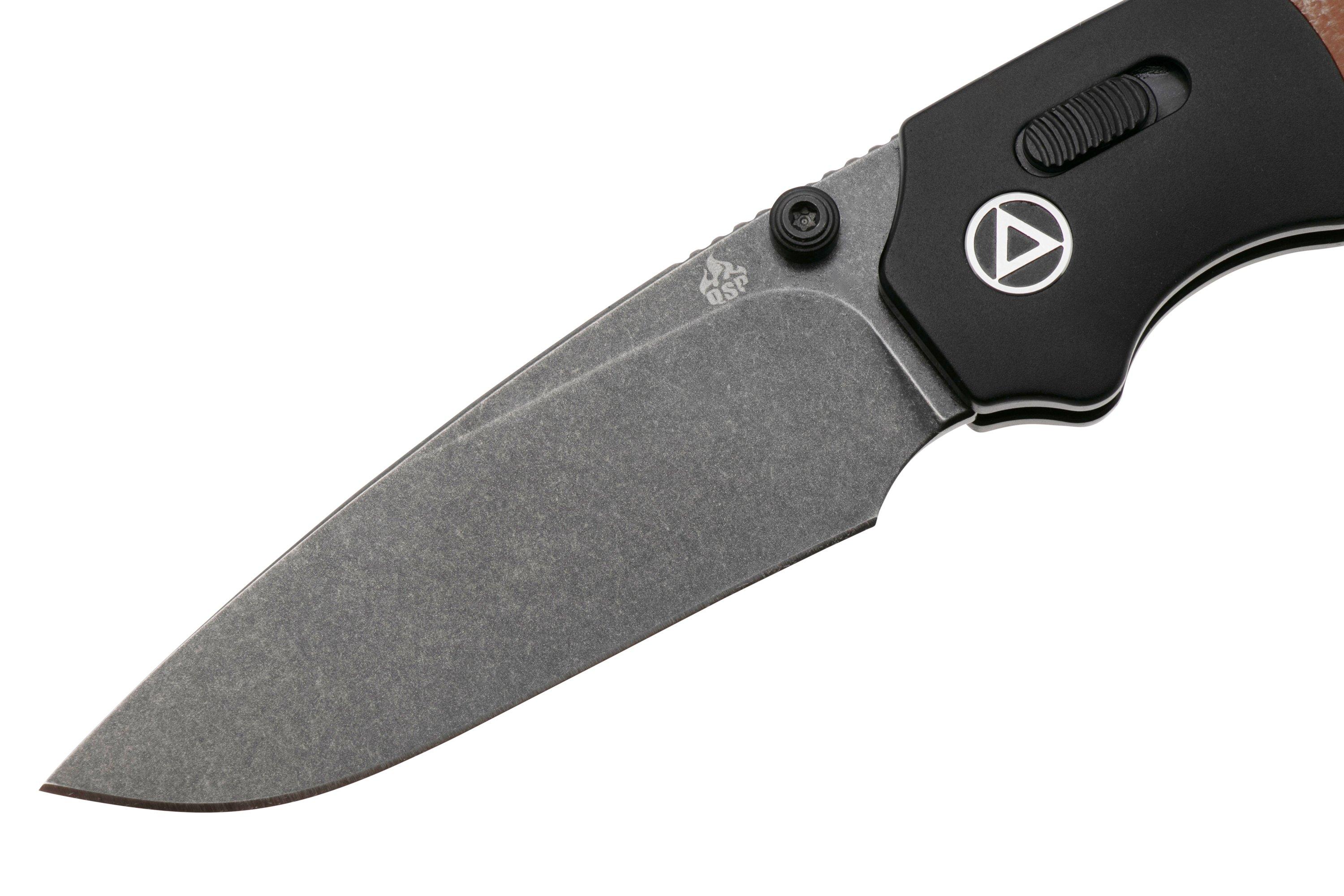 QSP Knife Vault QS157-C2 Dark Stonewashed Tan Micarta, pocket knife ...