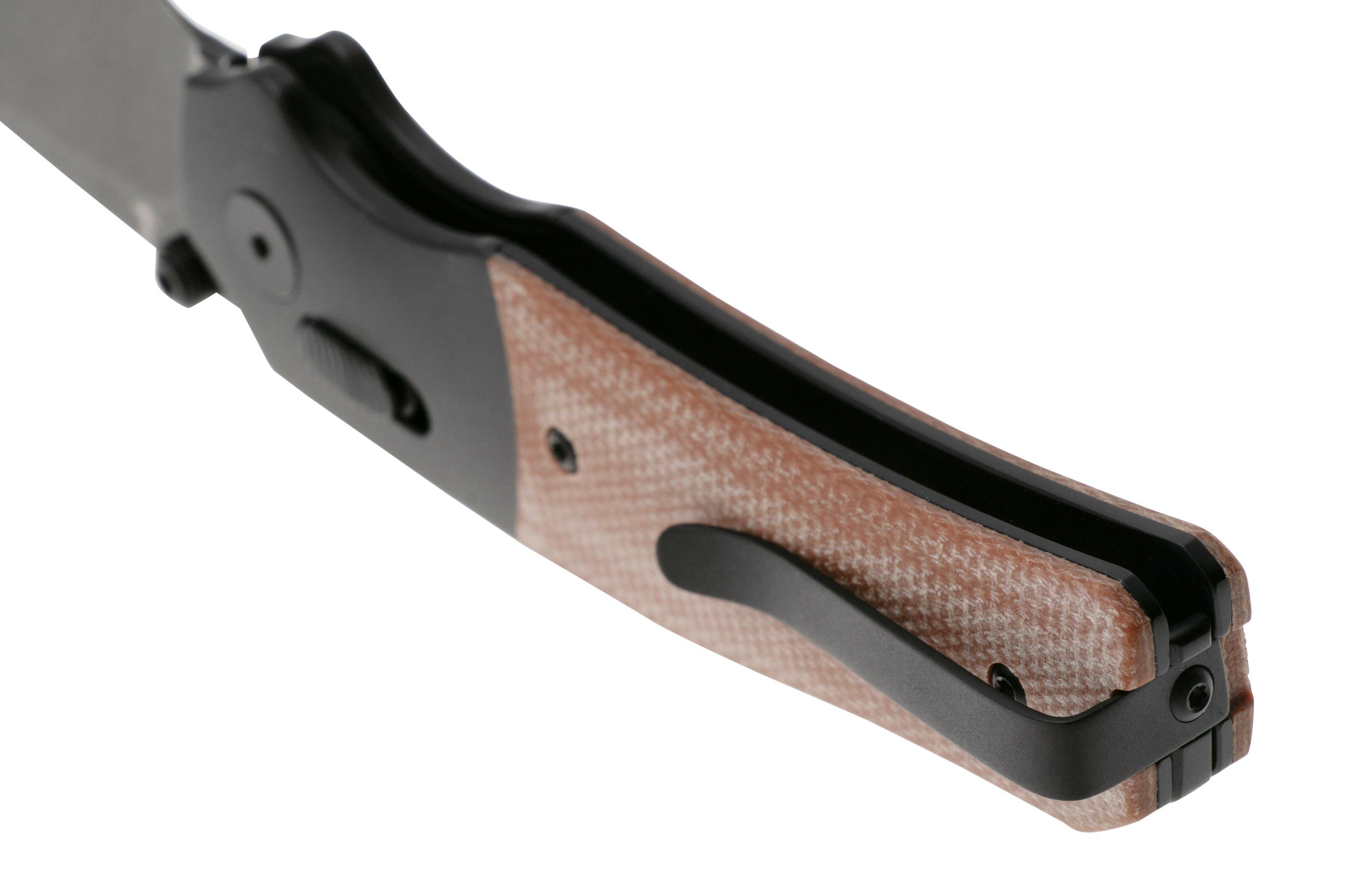 QSP Knife Vault QS157-C2 Dark Stonewashed Tan Micarta, pocket knife ...