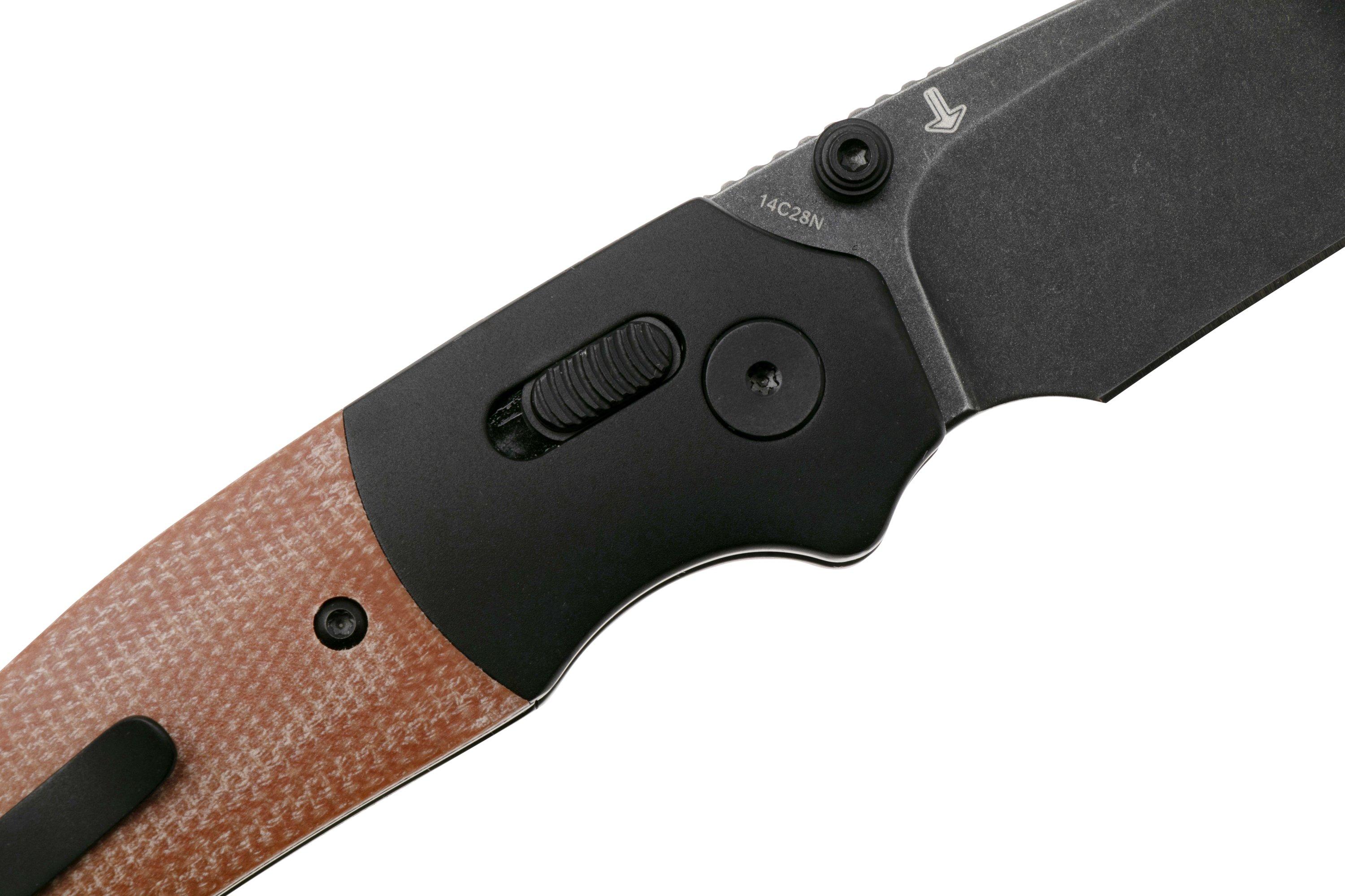 QSP Knife Vault QS157-C2 Dark Stonewashed Tan Micarta, pocket knife ...