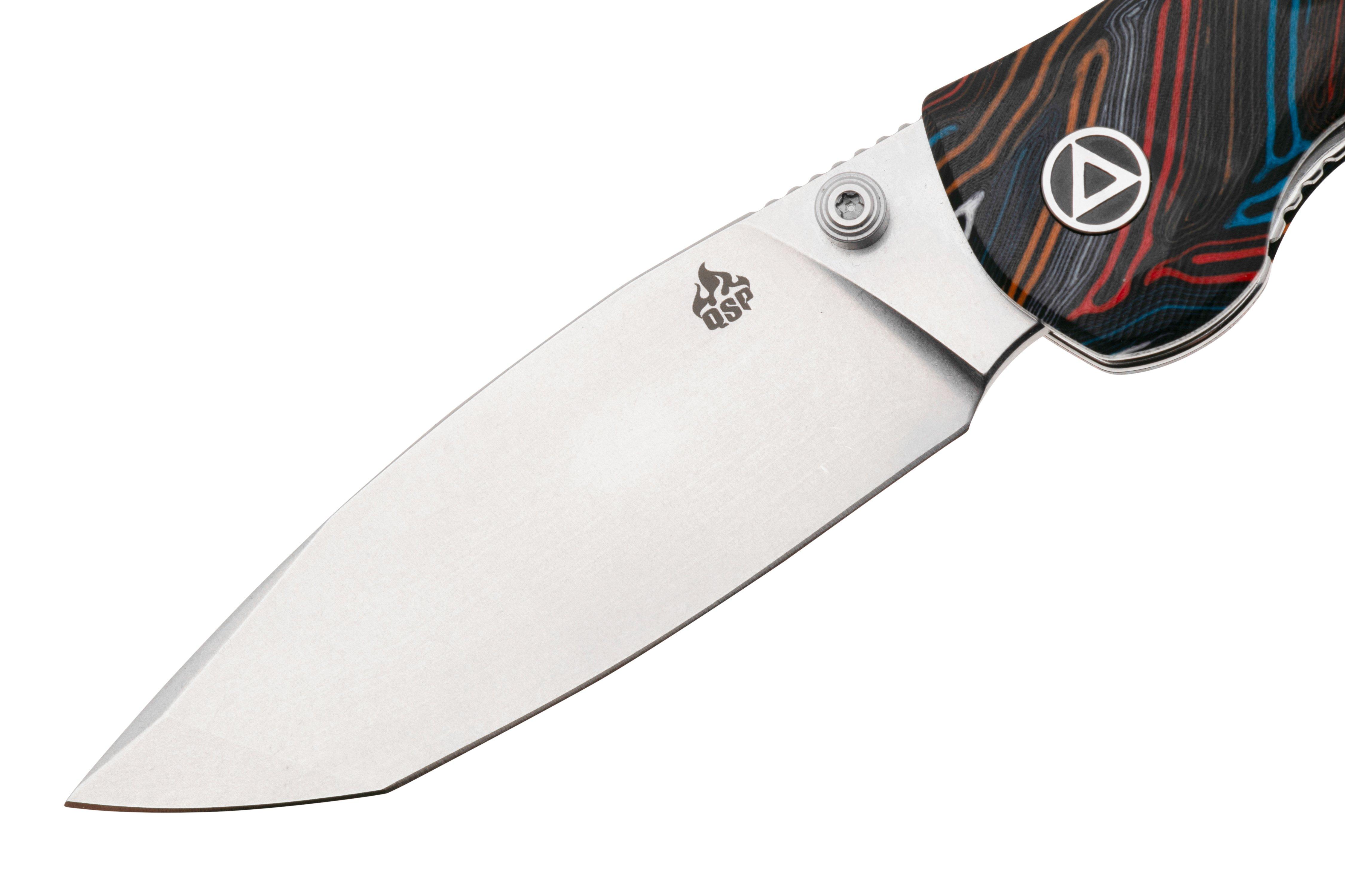 QSP Knife Turtle Punk QS158-A1 Stonewashed 14C28N Colorful G10, pocket ...