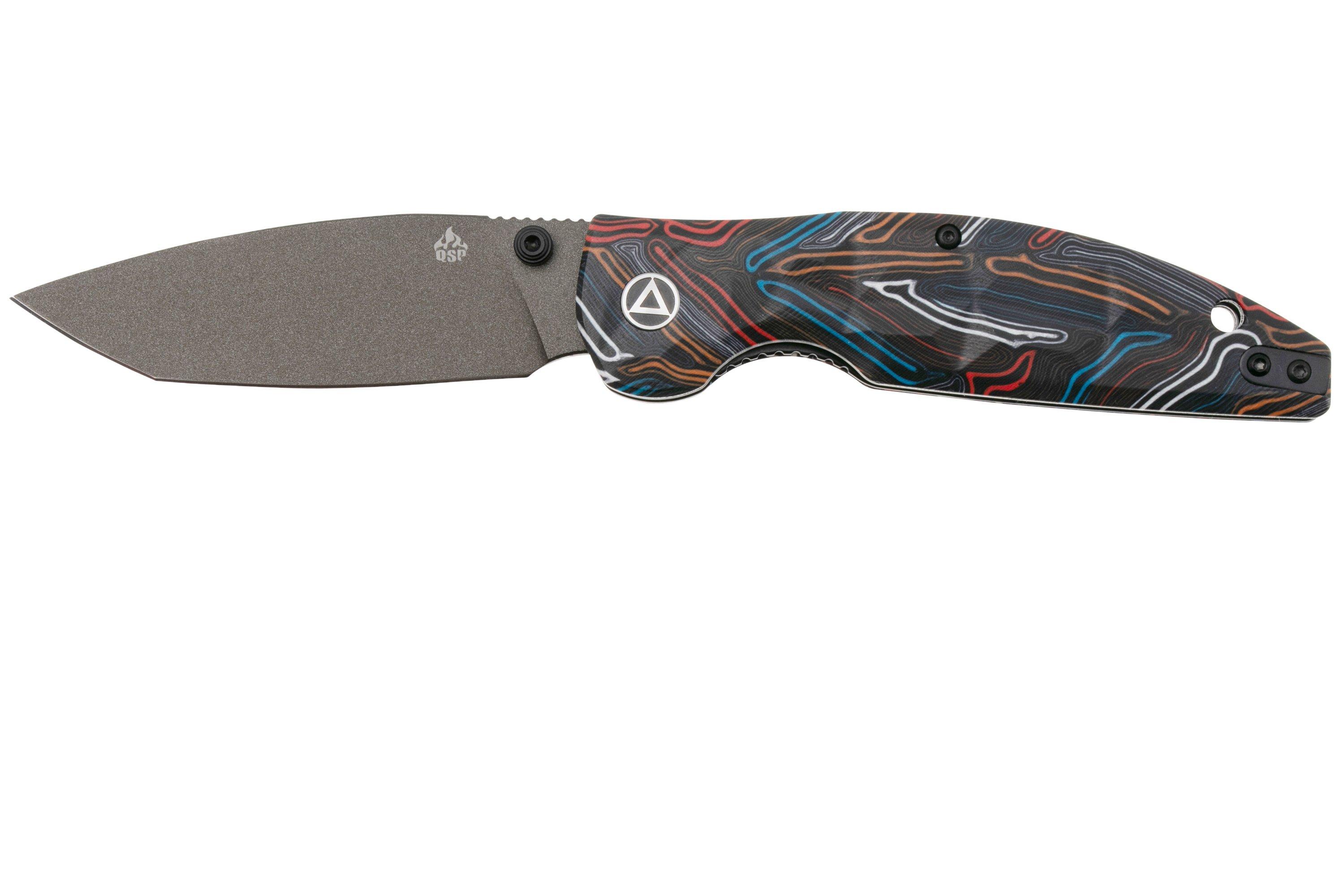 QSP Knife Turtle Punk QS158-A2 Ceramic Coated 14C28N Colorful G10 ...