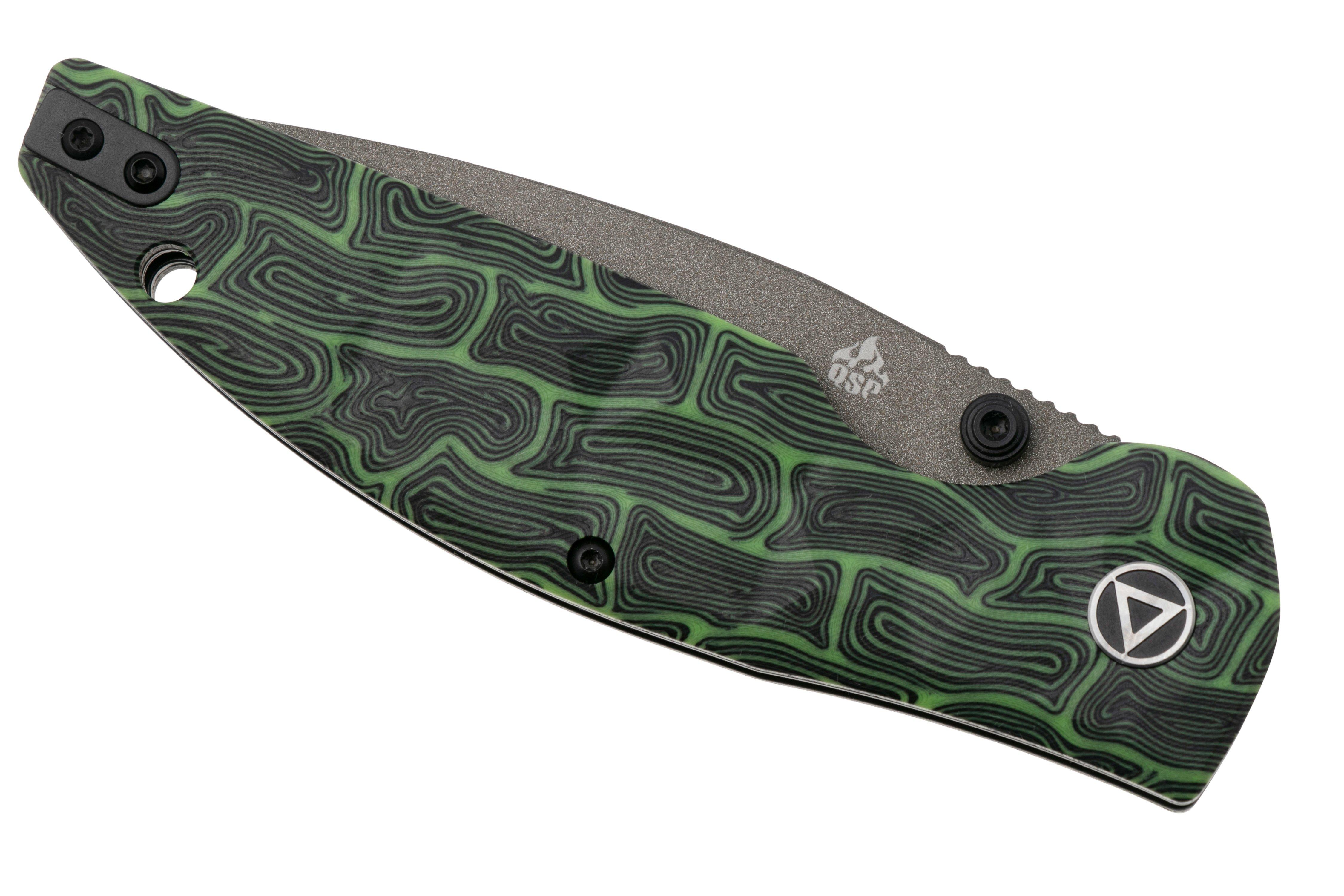 QSP Knife Turtle Punk QS158-C2 Ceramic Coated 14C28N Black Green G10 ...