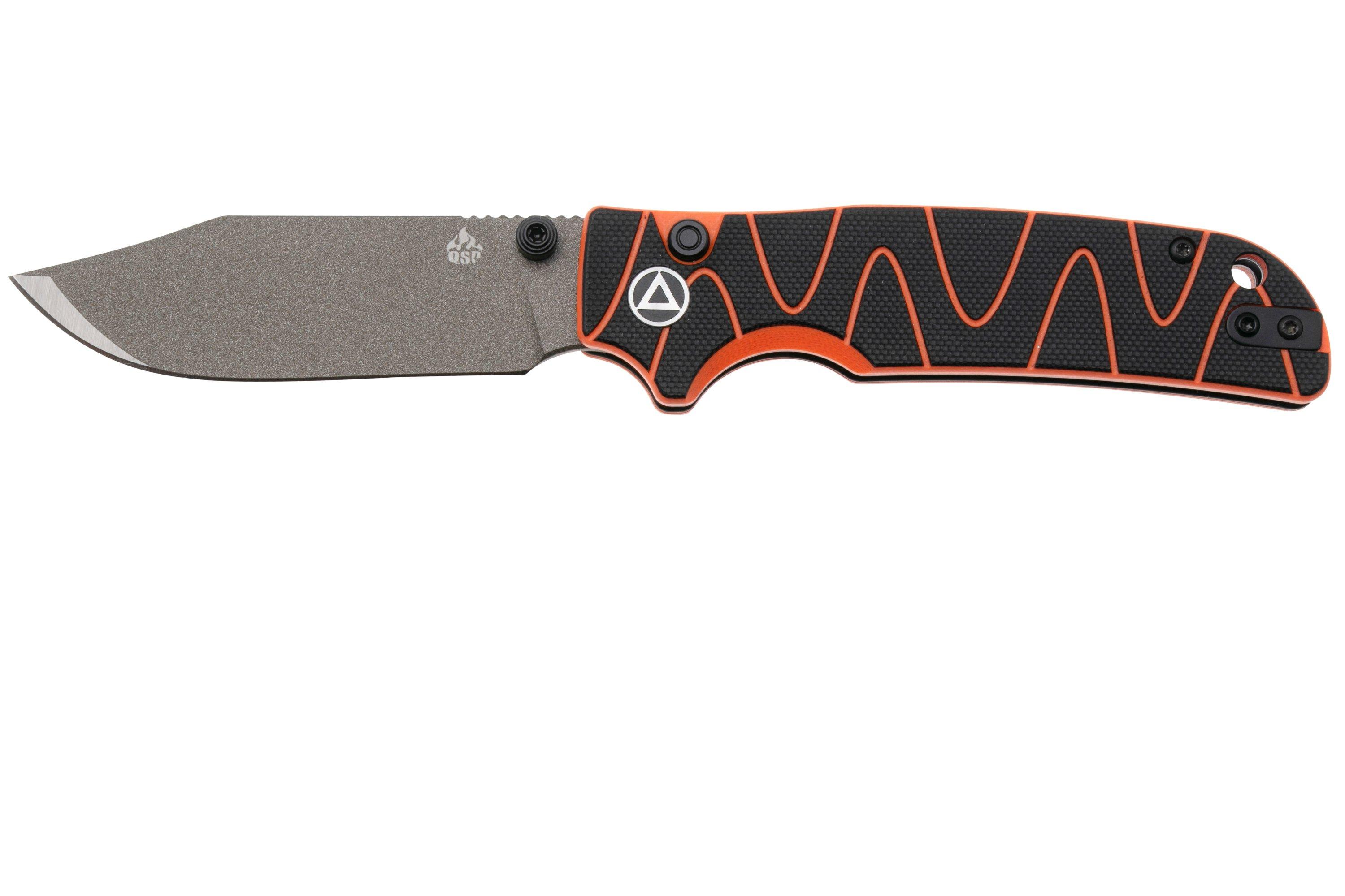 QSP Knife Kali QS159-D2 Ceramic Coated 14C28N Black Orange G10, zakmes ...