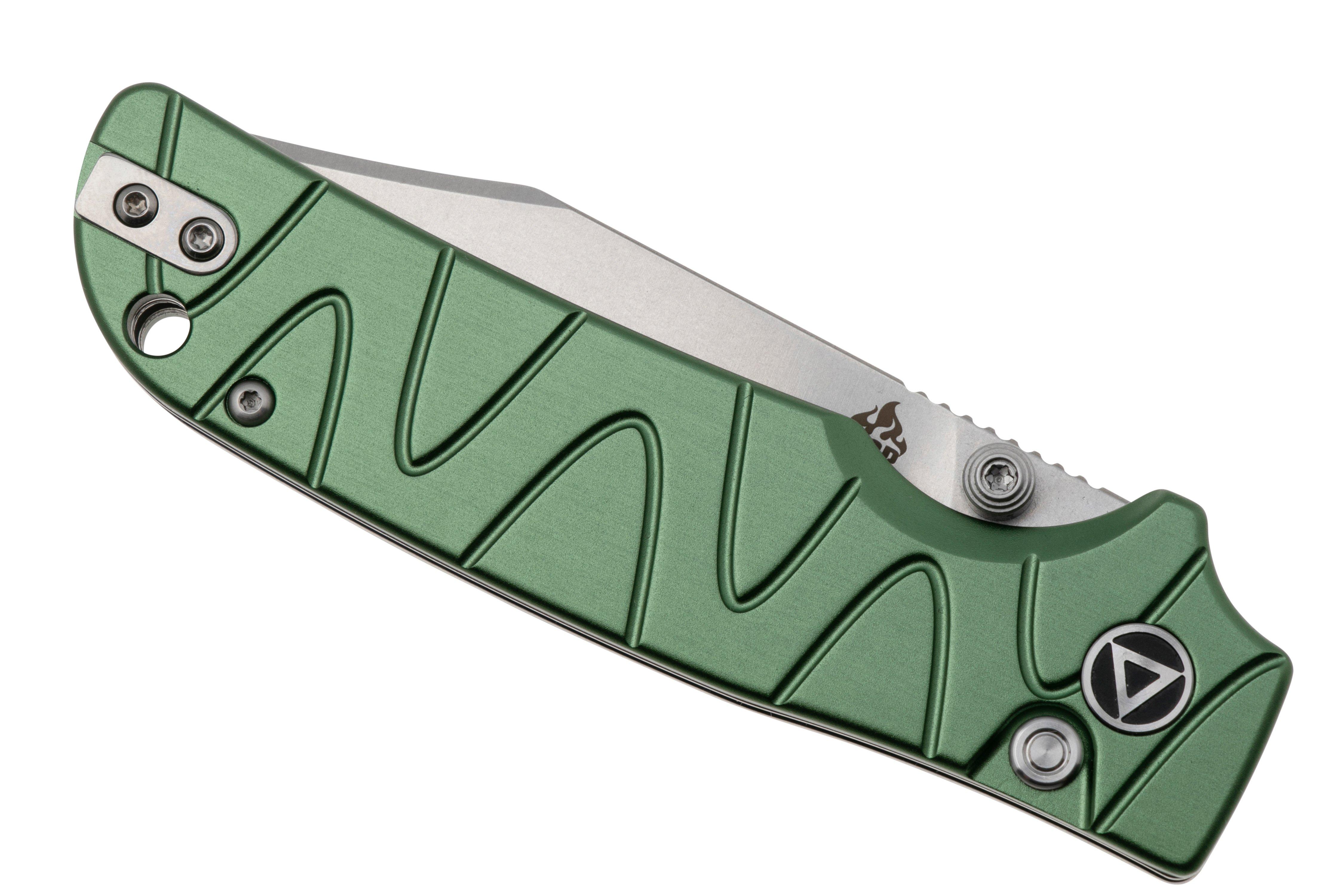 QSP Knife Kali QS159-E1 Stonewashed 14C28N Green Aluminum, pocket knife ...