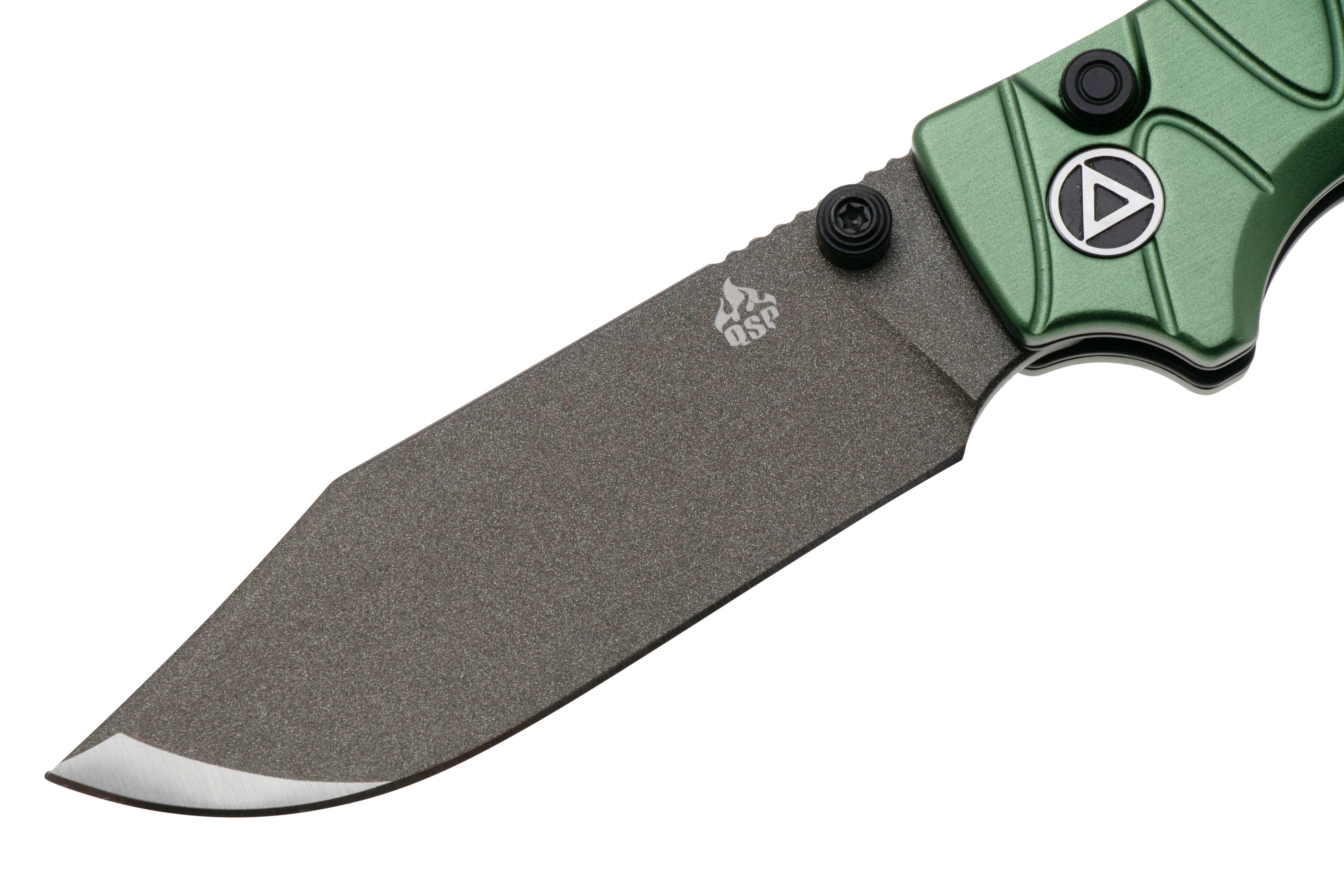 QSP Knife Kali QS159-E2 Ceramic Coated 14C28N Green Aluminum, pocket ...