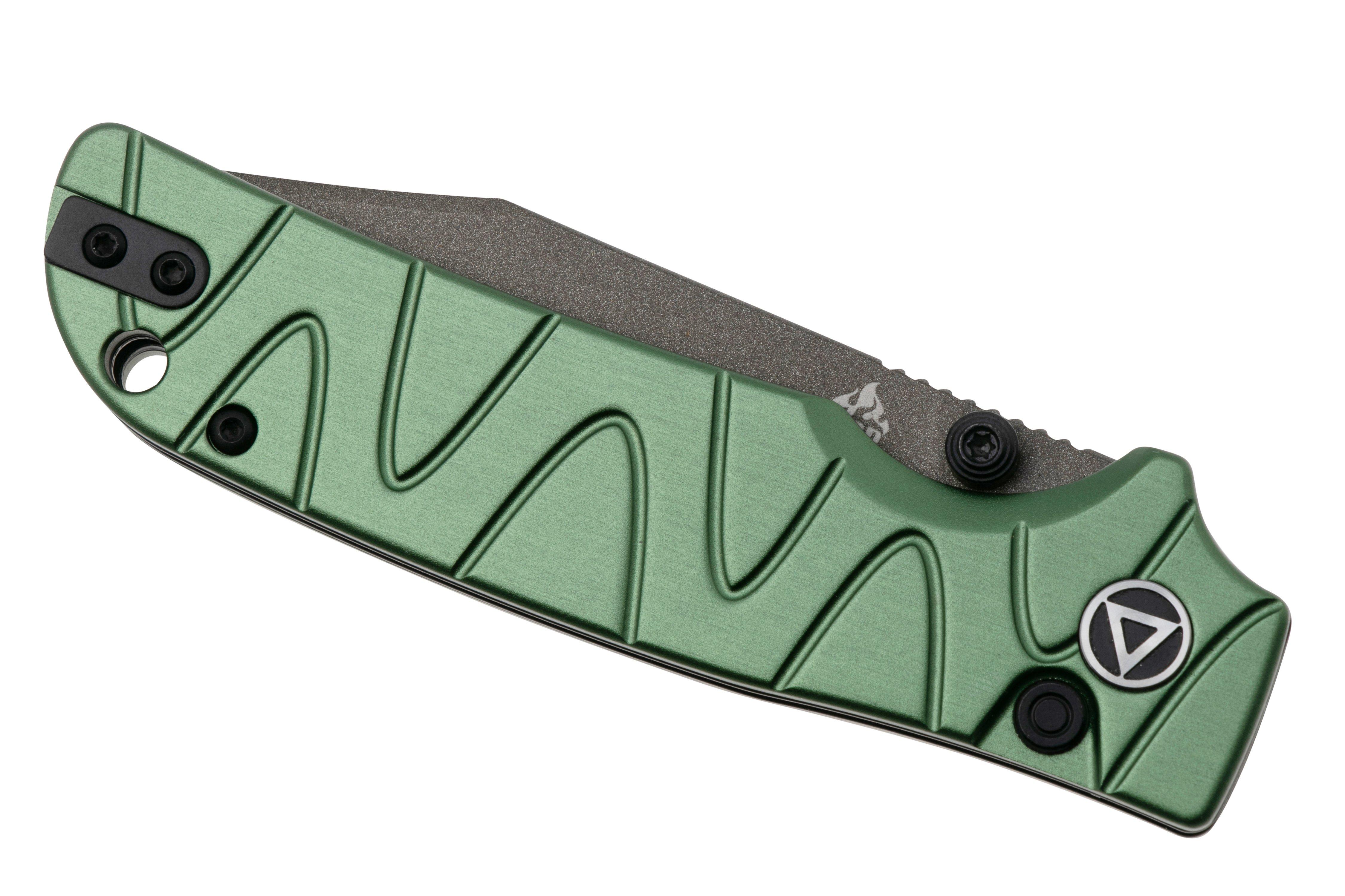 QSP Knife Kali QS159-E2 Ceramic Coated 14C28N Green Aluminum, pocket ...