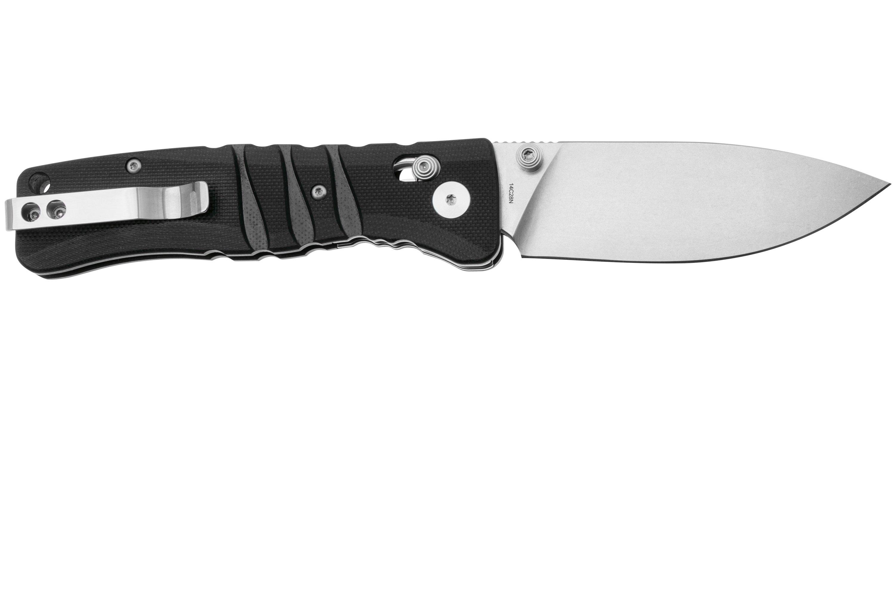 QSP Knife Ripley QS160-A1 Stonewashed 14C28N Black G10, Taschenmesser ...
