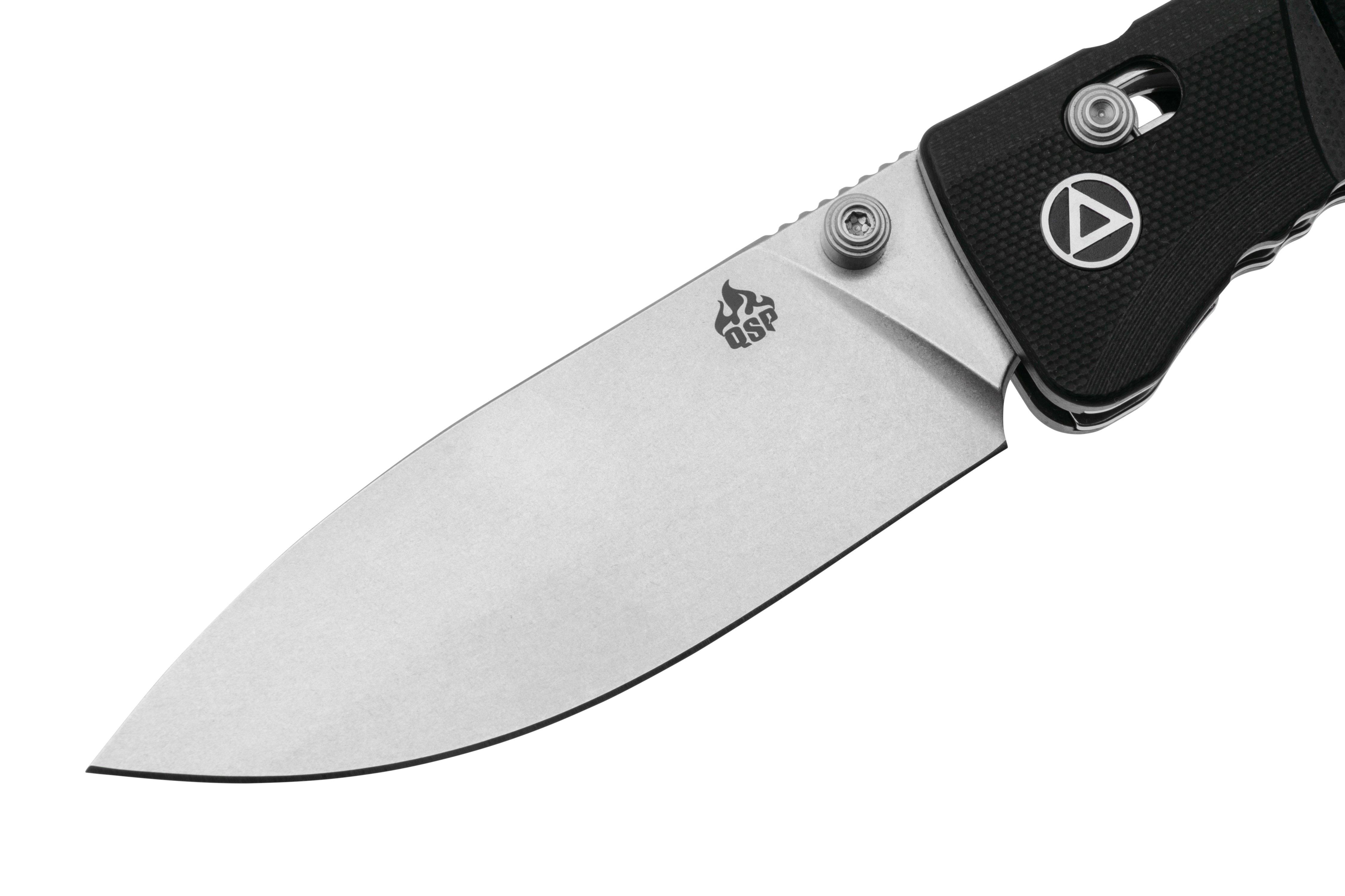 QSP Knife Ripley QS160-A1 Stonewashed 14C28N Black G10, pocket knife ...