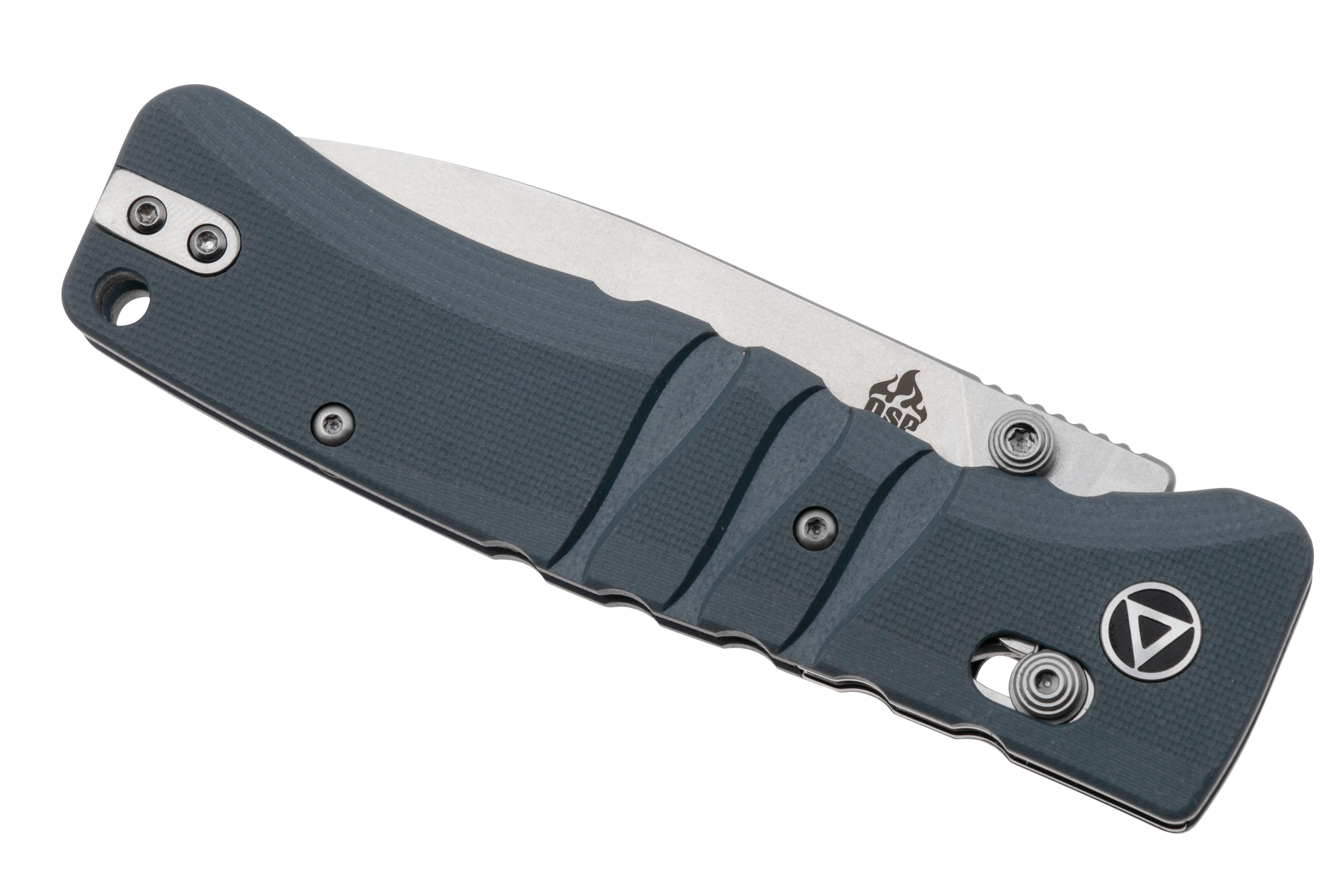 QSP Knife Ripley QS160-B1 Stonewashed 14C28N Gray G10, pocket knife ...