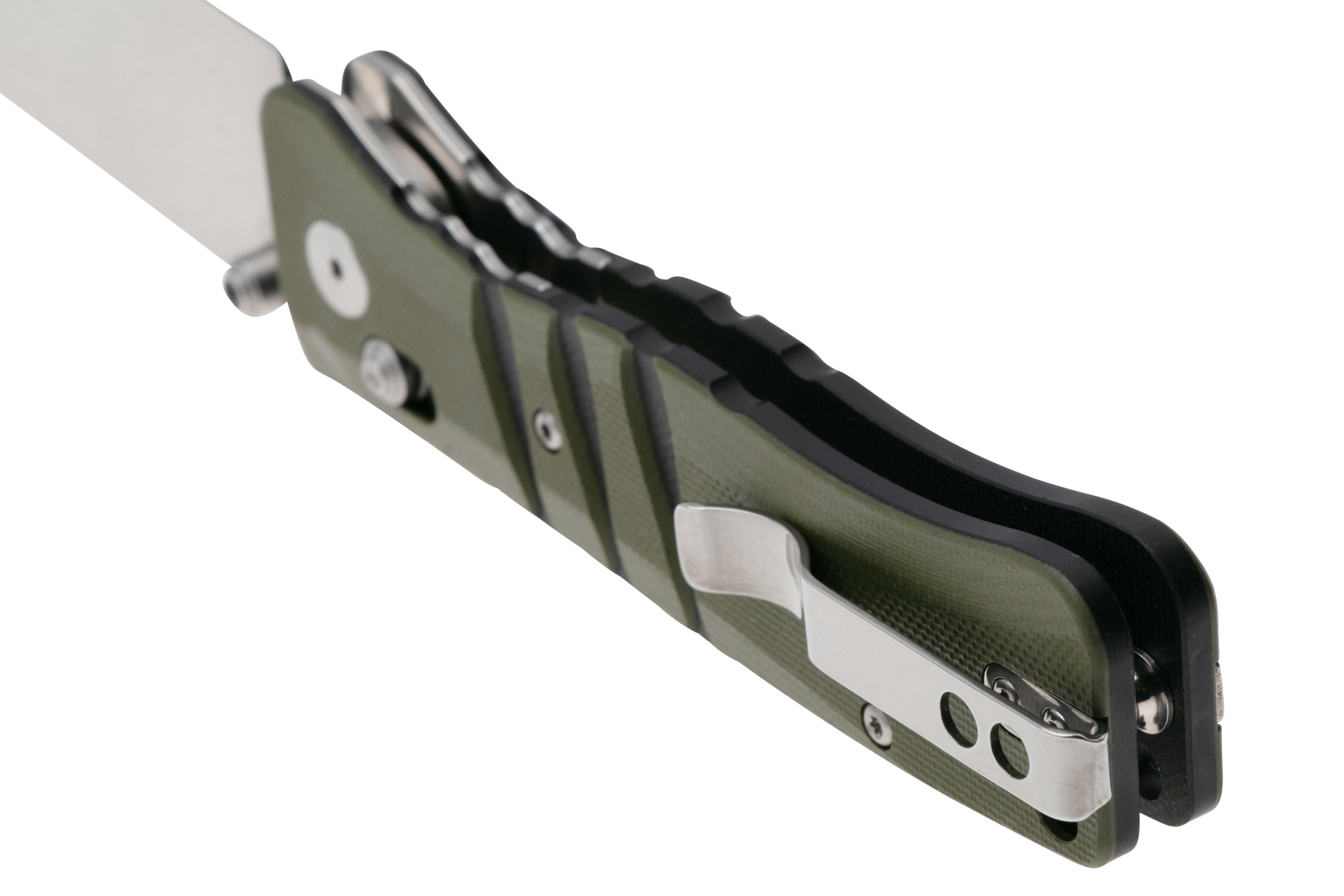 QSP Knife Ripley QS160-C1 Stonewashed 14C28N Olive Green Black G10 ...