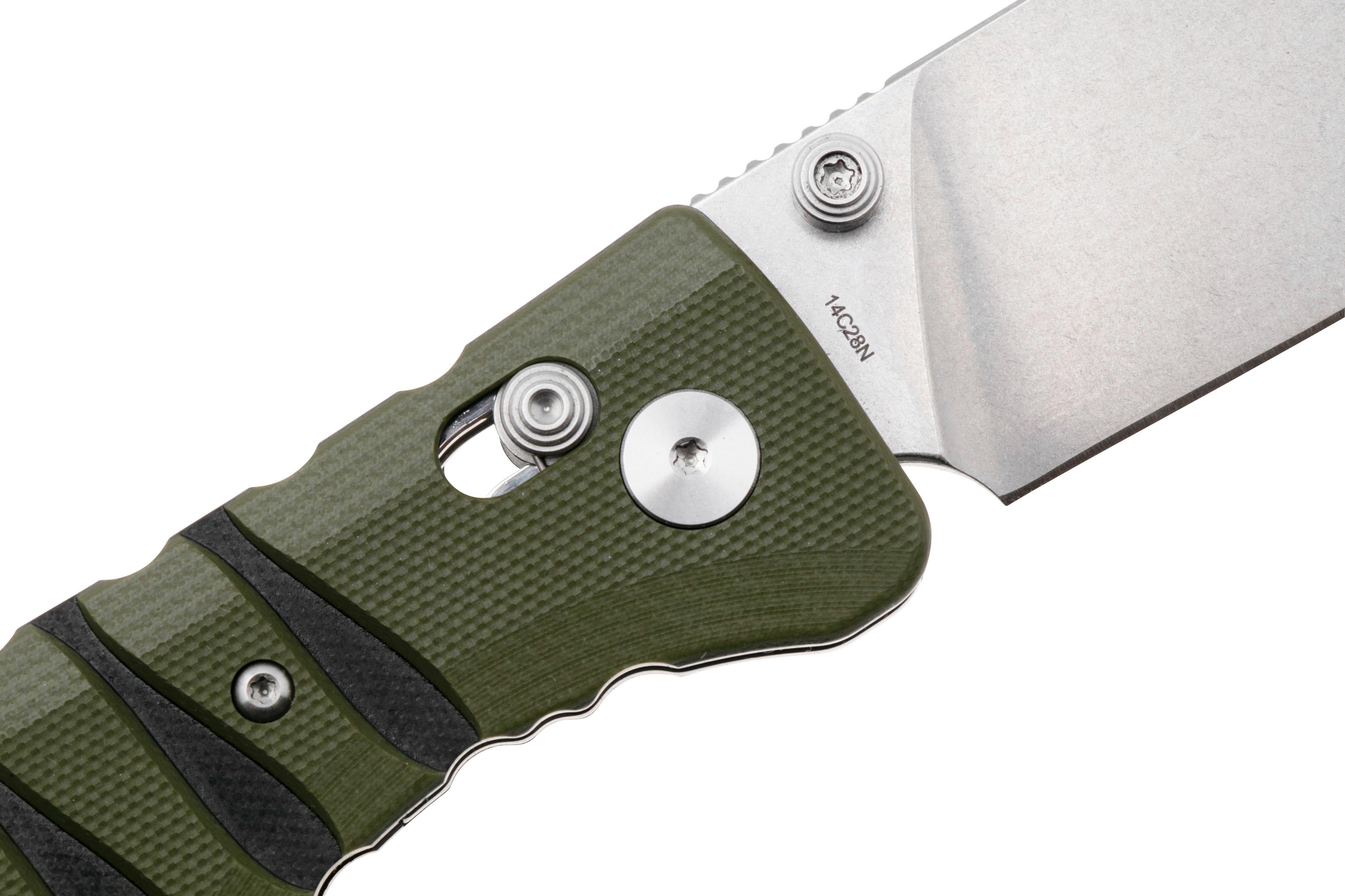 QSP Knife Ripley QS160-C1 Stonewashed 14C28N Olive Green Black G10 ...