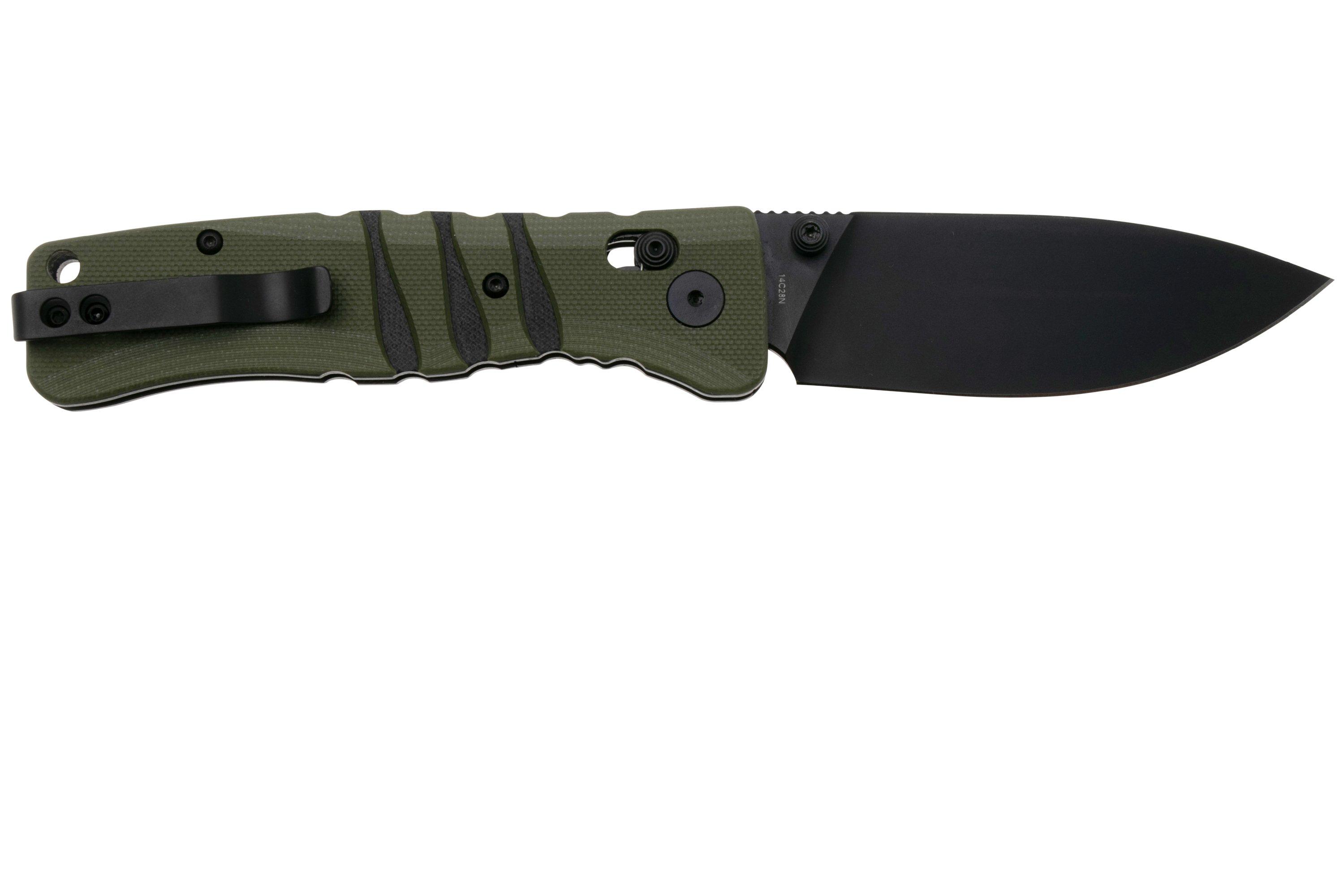 QSP Knife Ripley QS160-C2 Black 14C28N Olive Green Black G10, pocket ...