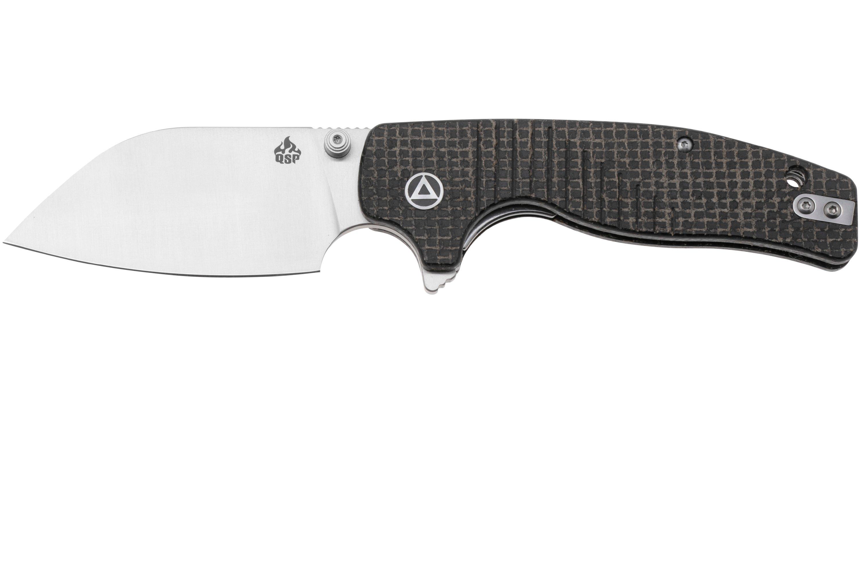 QSP Knife Chefmaster 163-C1, Satin 14C28N, Brown Coarse Micarta, pocket ...