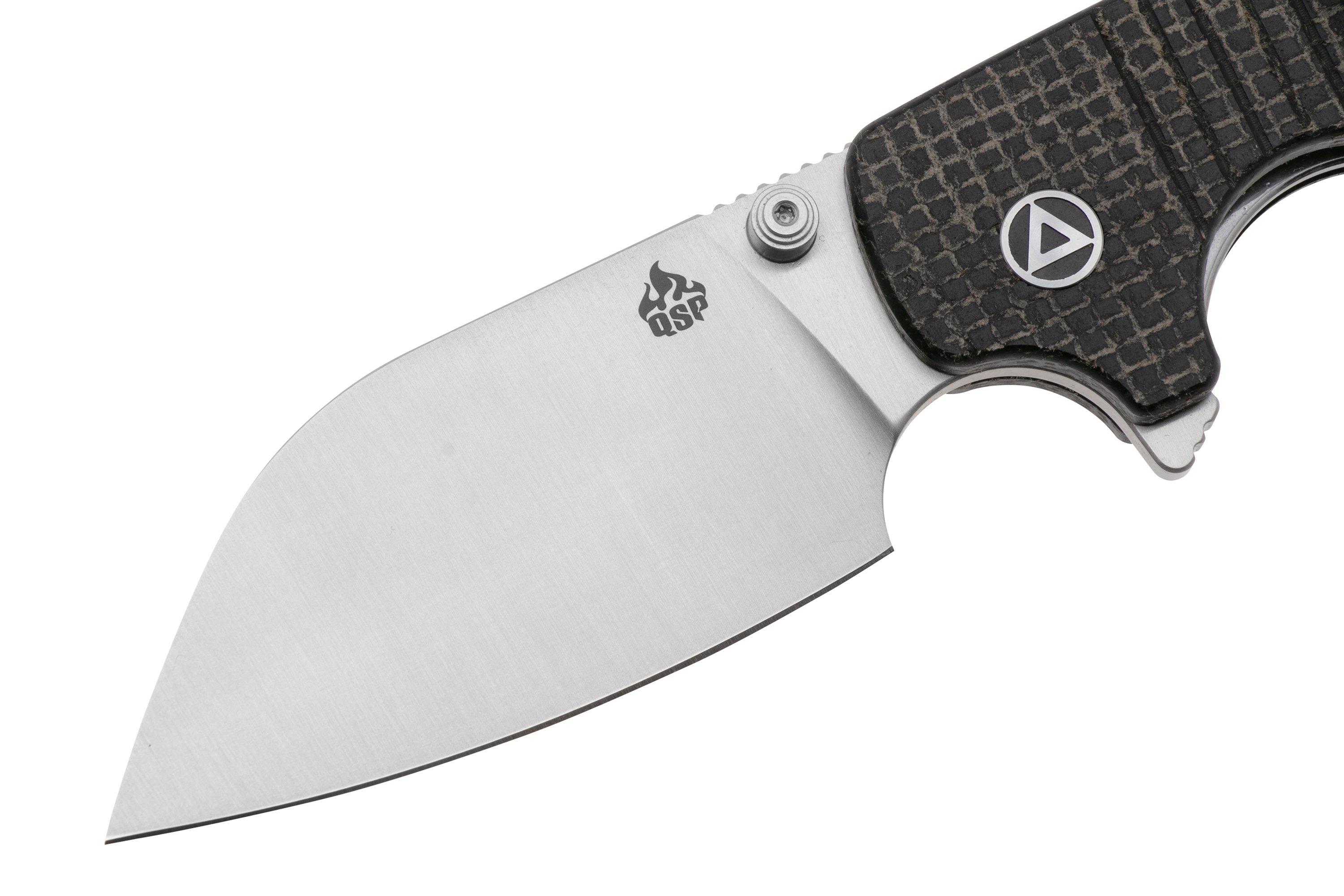 QSP Knife Chefmaster 163-C1, Satin 14C28N, Brown Coarse Micarta, pocket ...