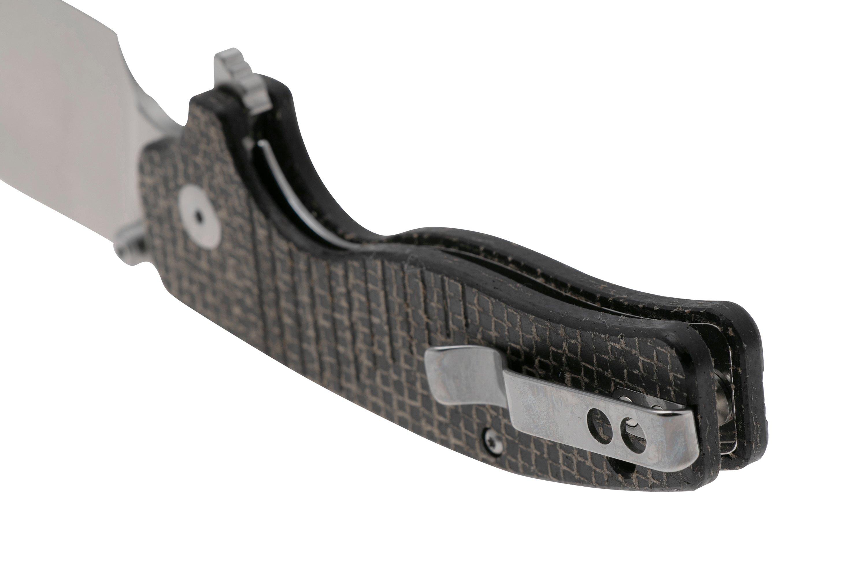 QSP Knife Chefmaster 163-C1, Satin 14C28N, Brown Coarse Micarta, pocket ...