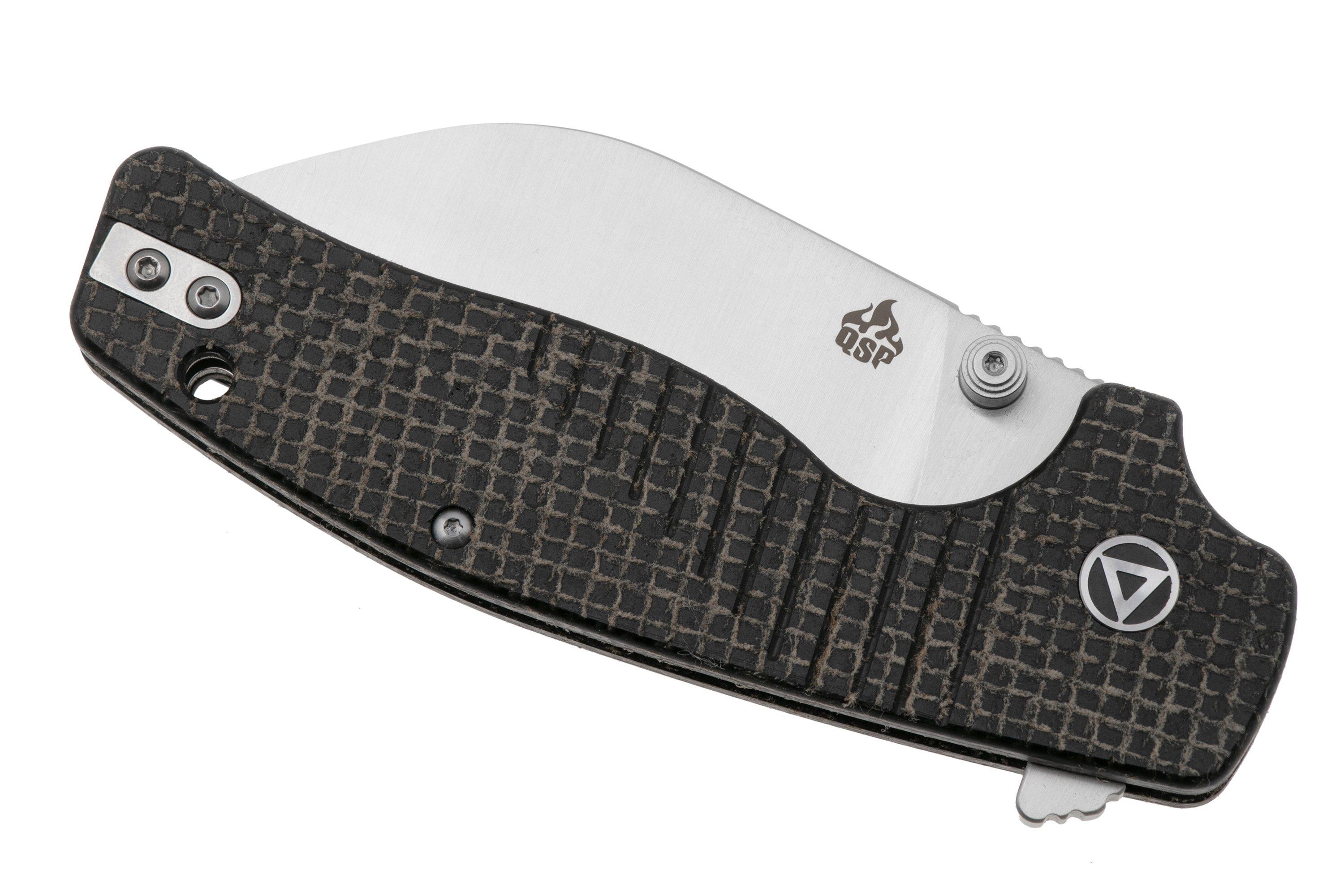 QSP Knife Chefmaster 163-C1, Satin 14C28N, Brown Coarse Micarta, pocket ...
