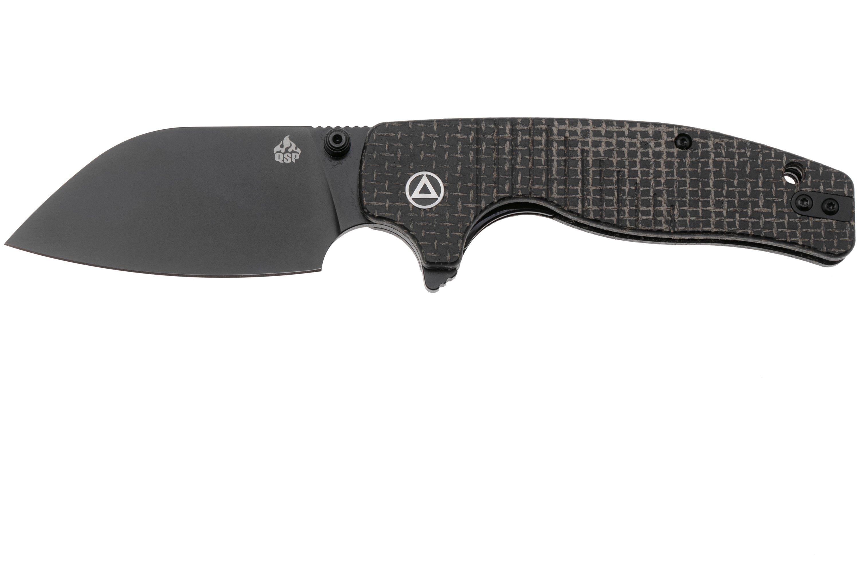 QSP Knife Chefmaster 163-C2, Black 14C28N, Brown Coarse Micarta, pocket ...