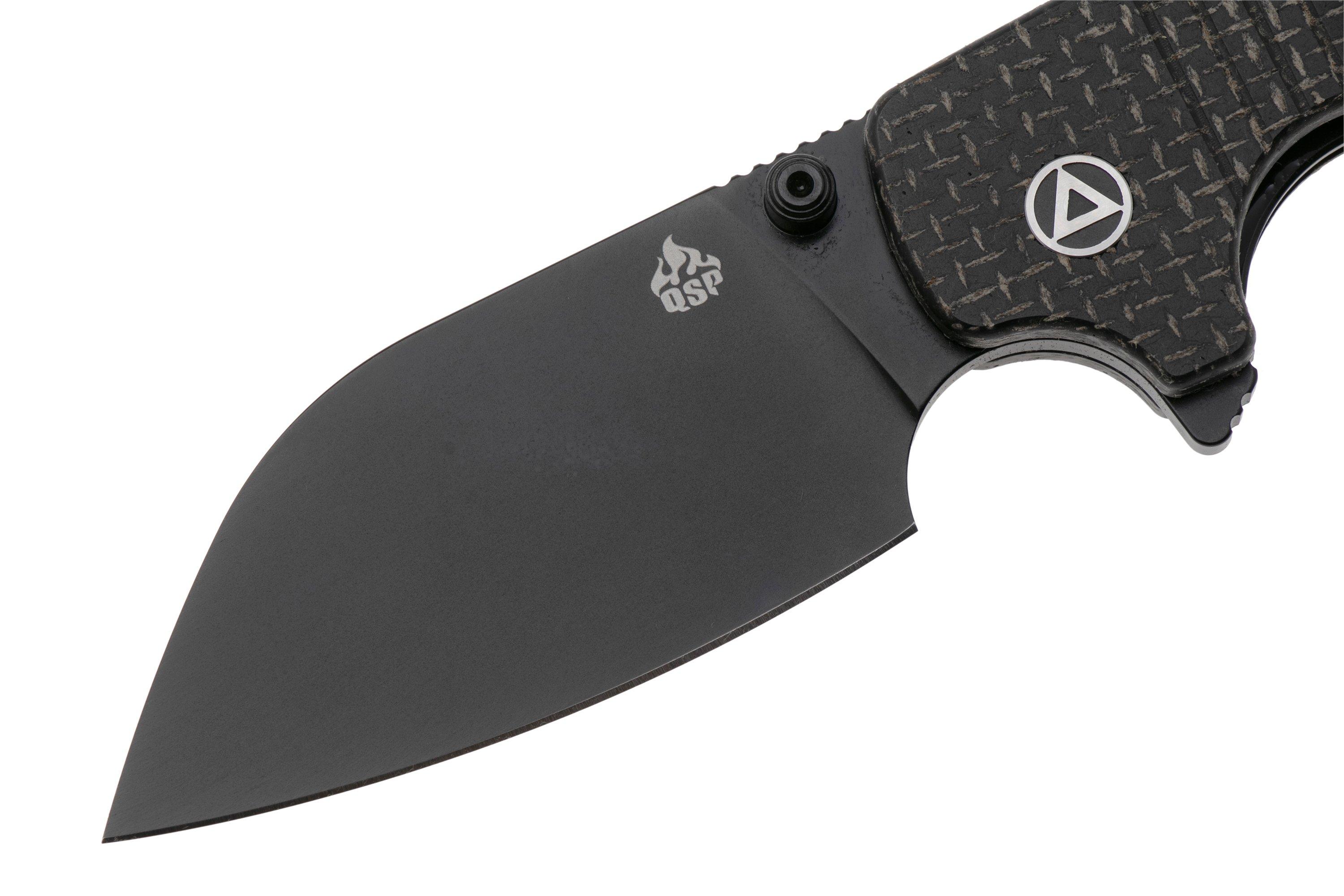 QSP Knife Chefmaster 163-C2, Black 14C28N, Brown Coarse Micarta, pocket ...