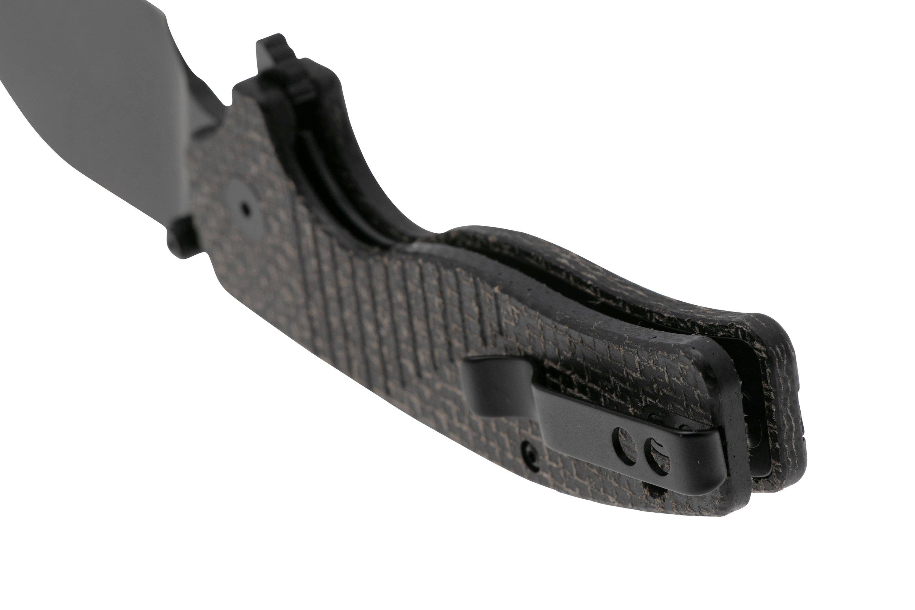 QSP Knife Chefmaster 163-C2, Black 14C28N, Brown Coarse Micarta, pocket ...
