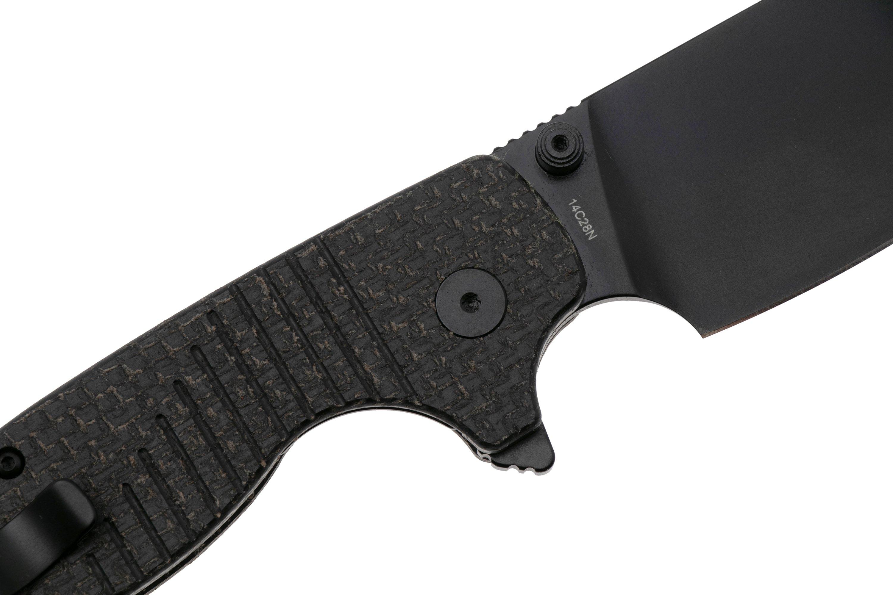 QSP Knife Chefmaster 163-C2, Black 14C28N, Brown Coarse Micarta, pocket ...