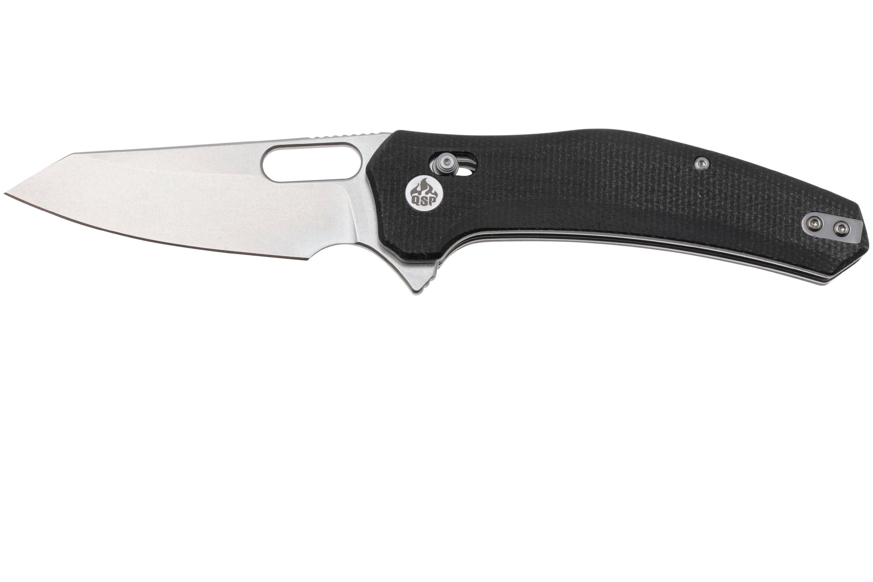 QSP Knife Emu 164-A, Stonewashed 14C28N, Black Micarta, Taschenmesser ...