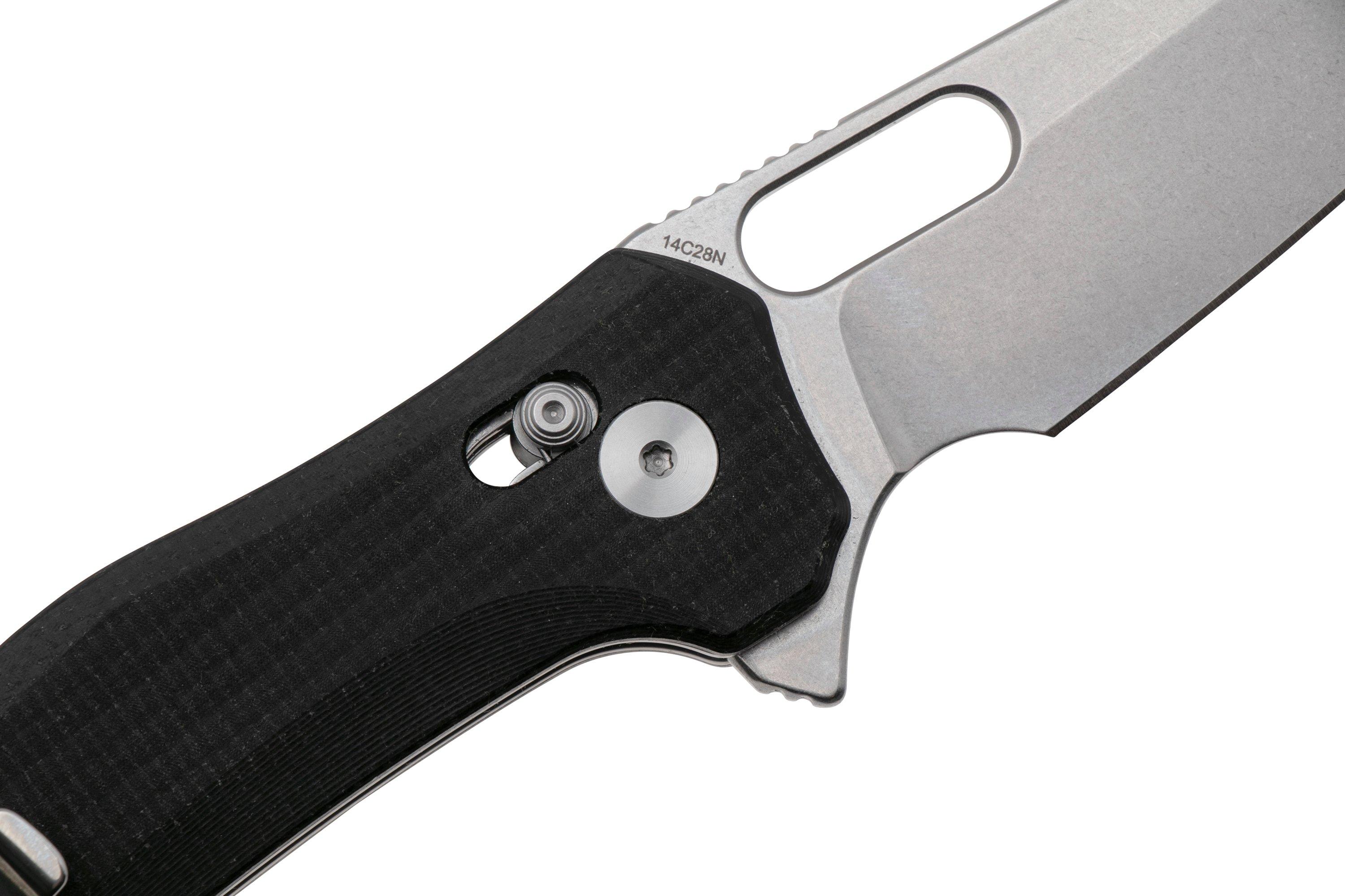 QSP Knife Emu 164-A, Stonewashed 14C28N, Black Micarta, navalha ...