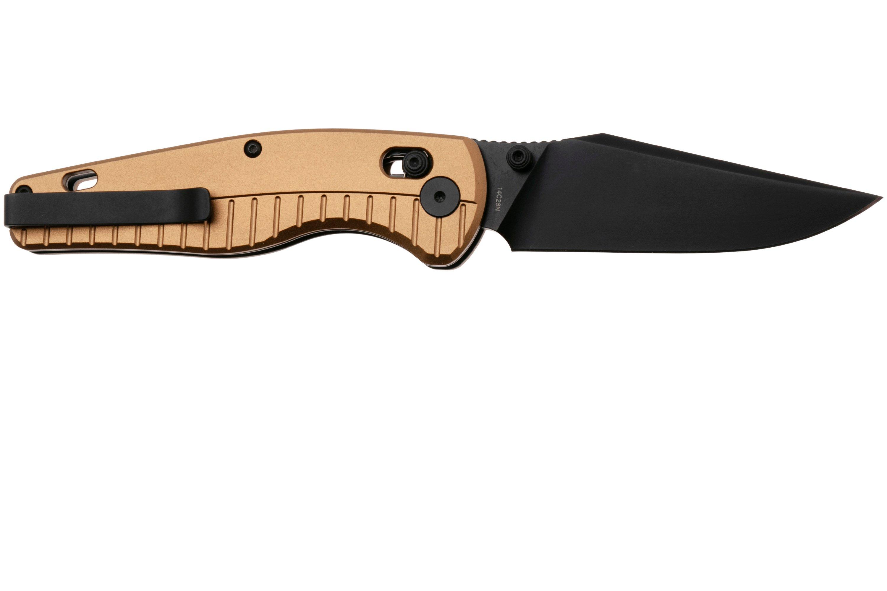 QSP Knife Reptile QS165-A2 PVD 14C28N, Champagne Aluminium, pocket ...