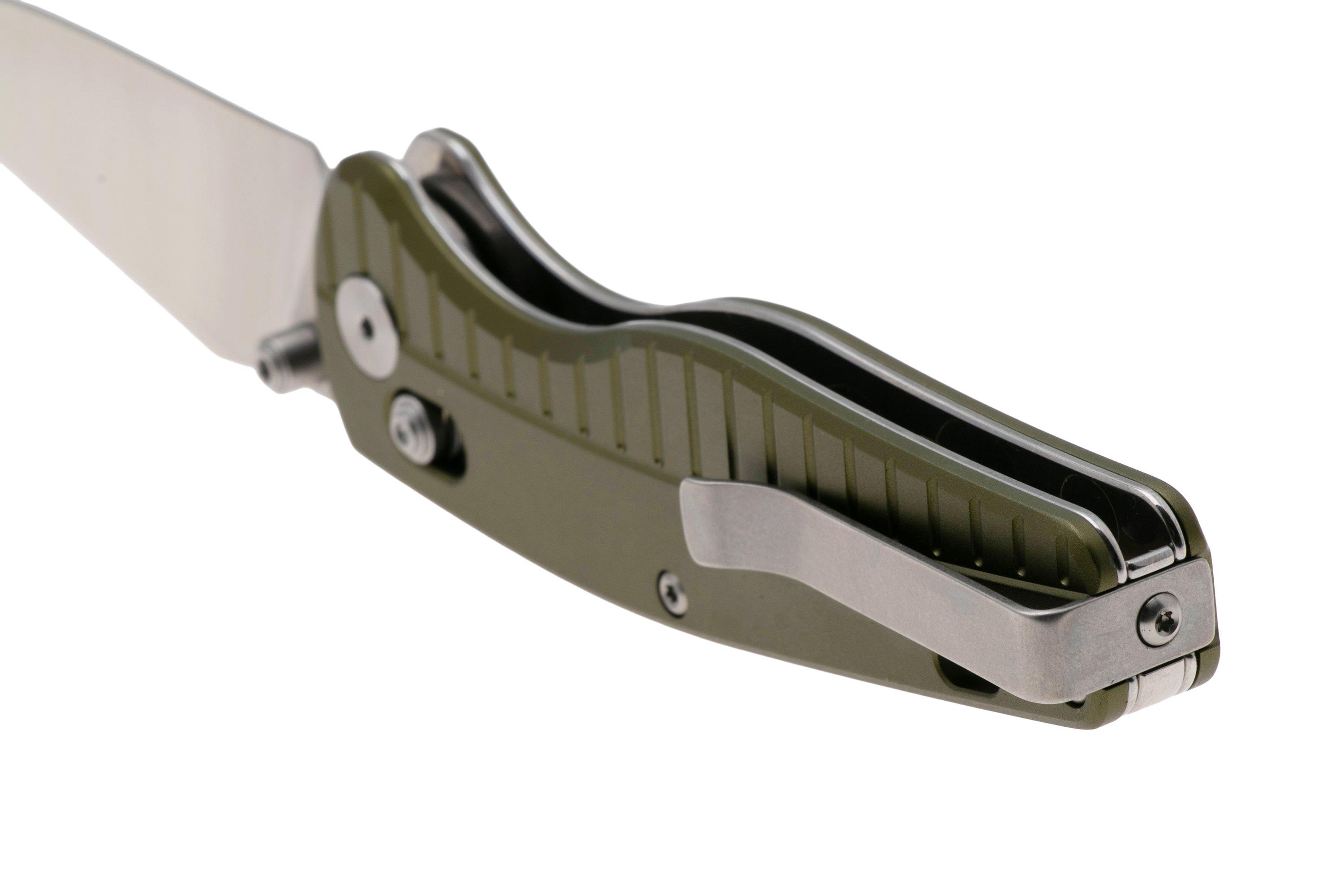 QSP Knife Reptile QS165-B1 Satin 14C28N, Green Aluminium, navaja ...